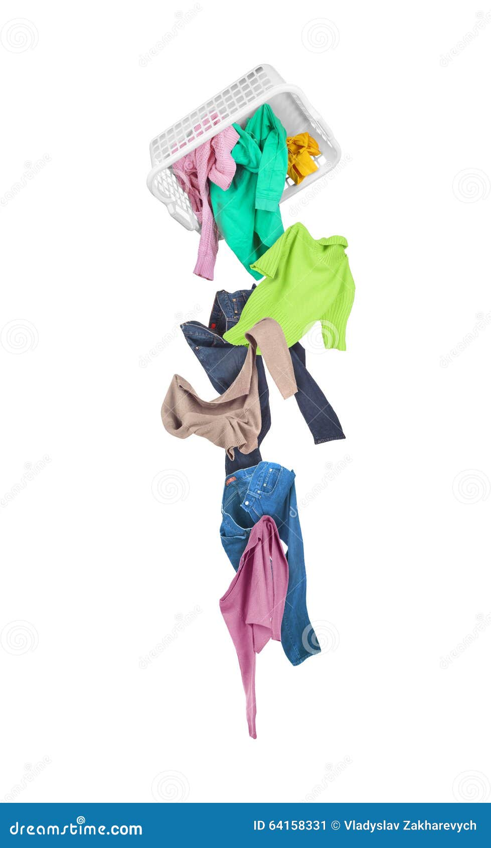 Clothing Drops of Laundry Baskets Stock Image - Image of garment ...