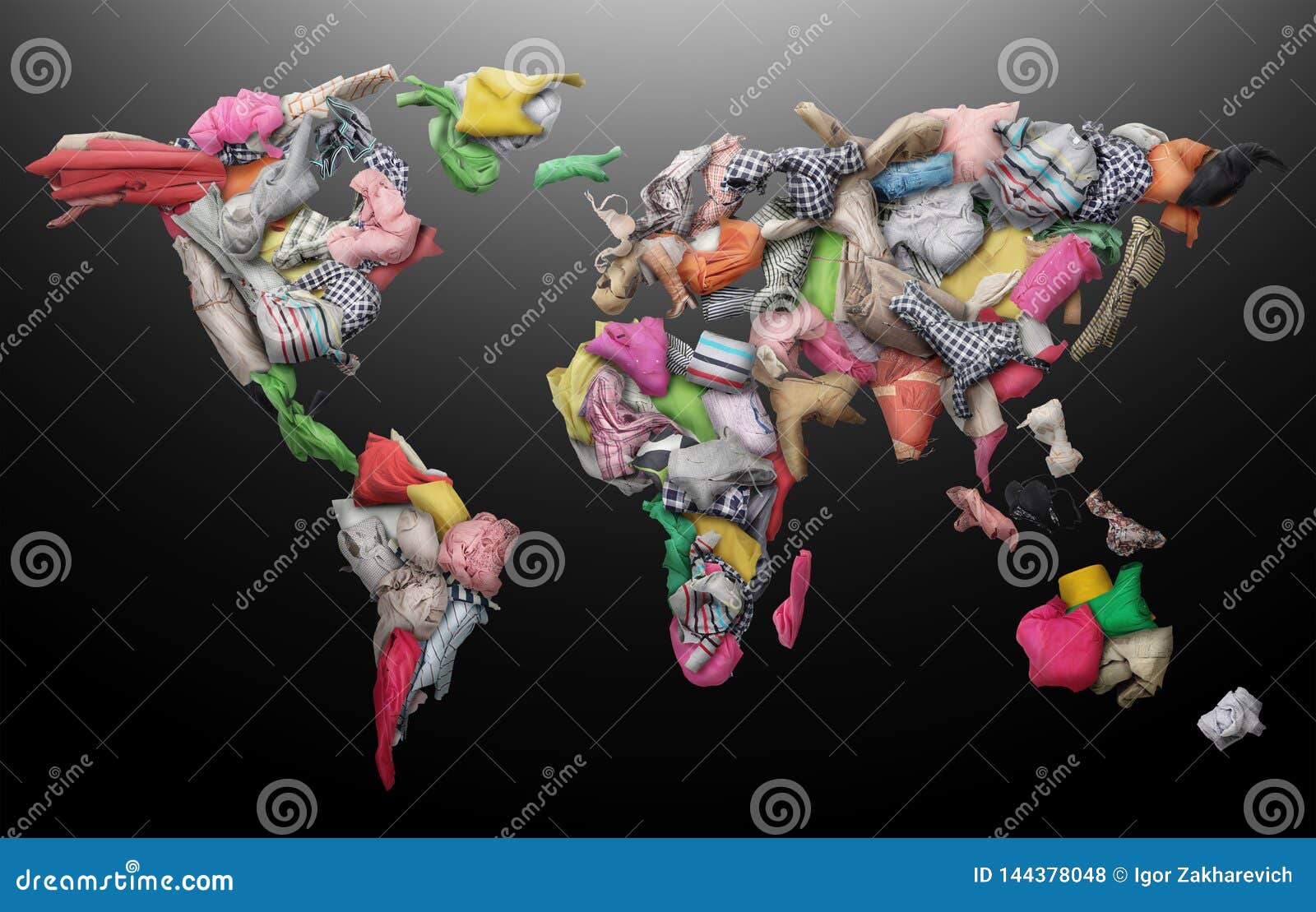 Clothing in the Form of a World Map Stock Illustration - Illustration ...