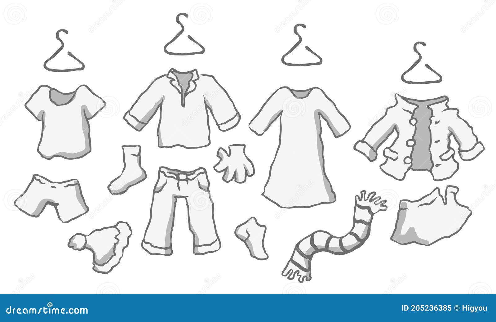 Clothing Generic Set stock vector. Illustration of choice - 205236385