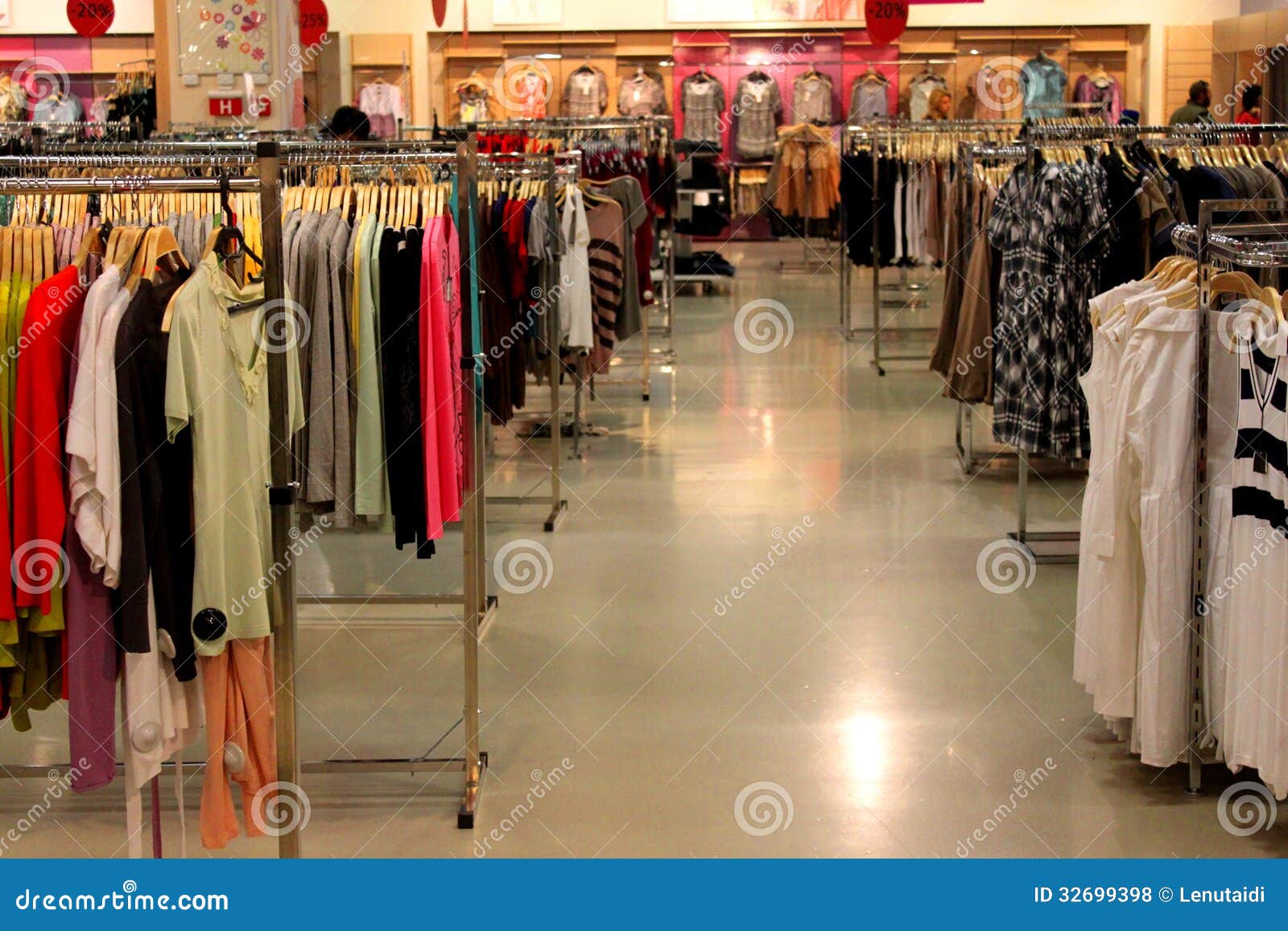 Clothing on Hangers in Store Stock Photo - Image of lane, commerce ...