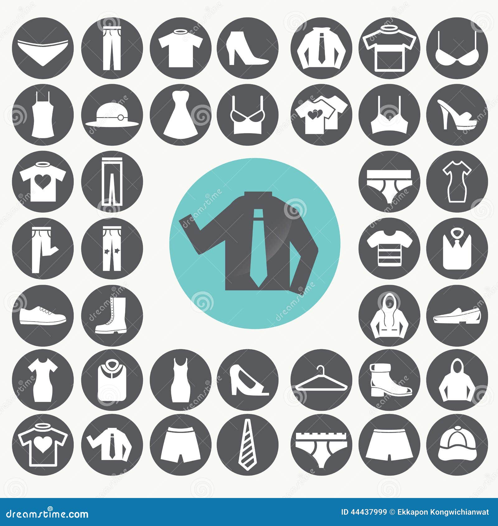 Clothing icons set. stock illustration. Illustration of modern - 44437999