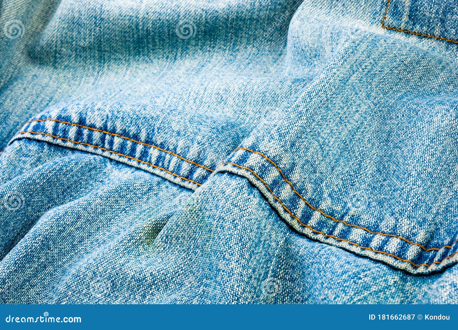 Clothing Items Blue Stonewashed Faded Jeans Cotton Fabric Texture With