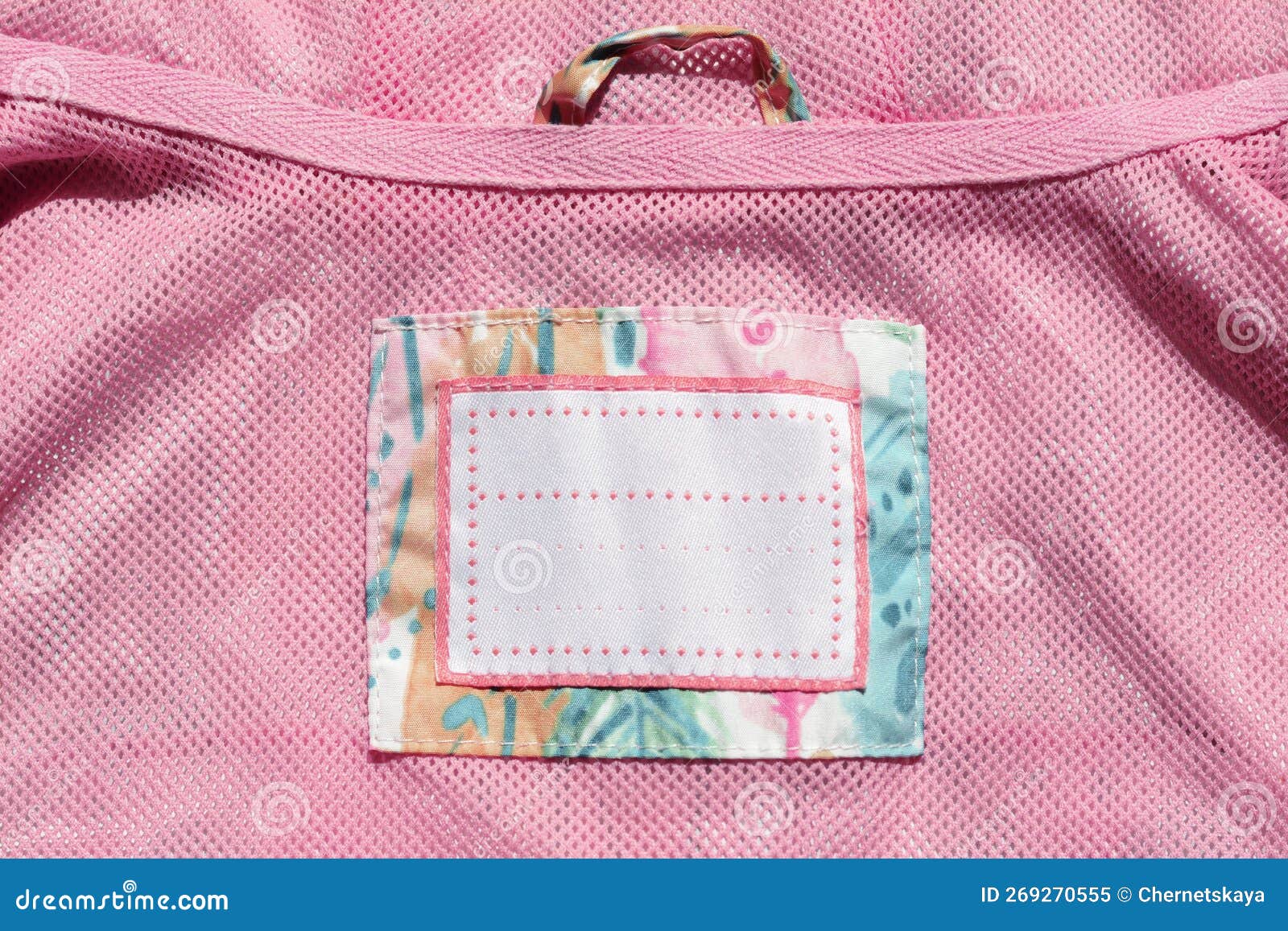 Clothing Label on Pink Garment, Top View Stock Image - Image of casual ...