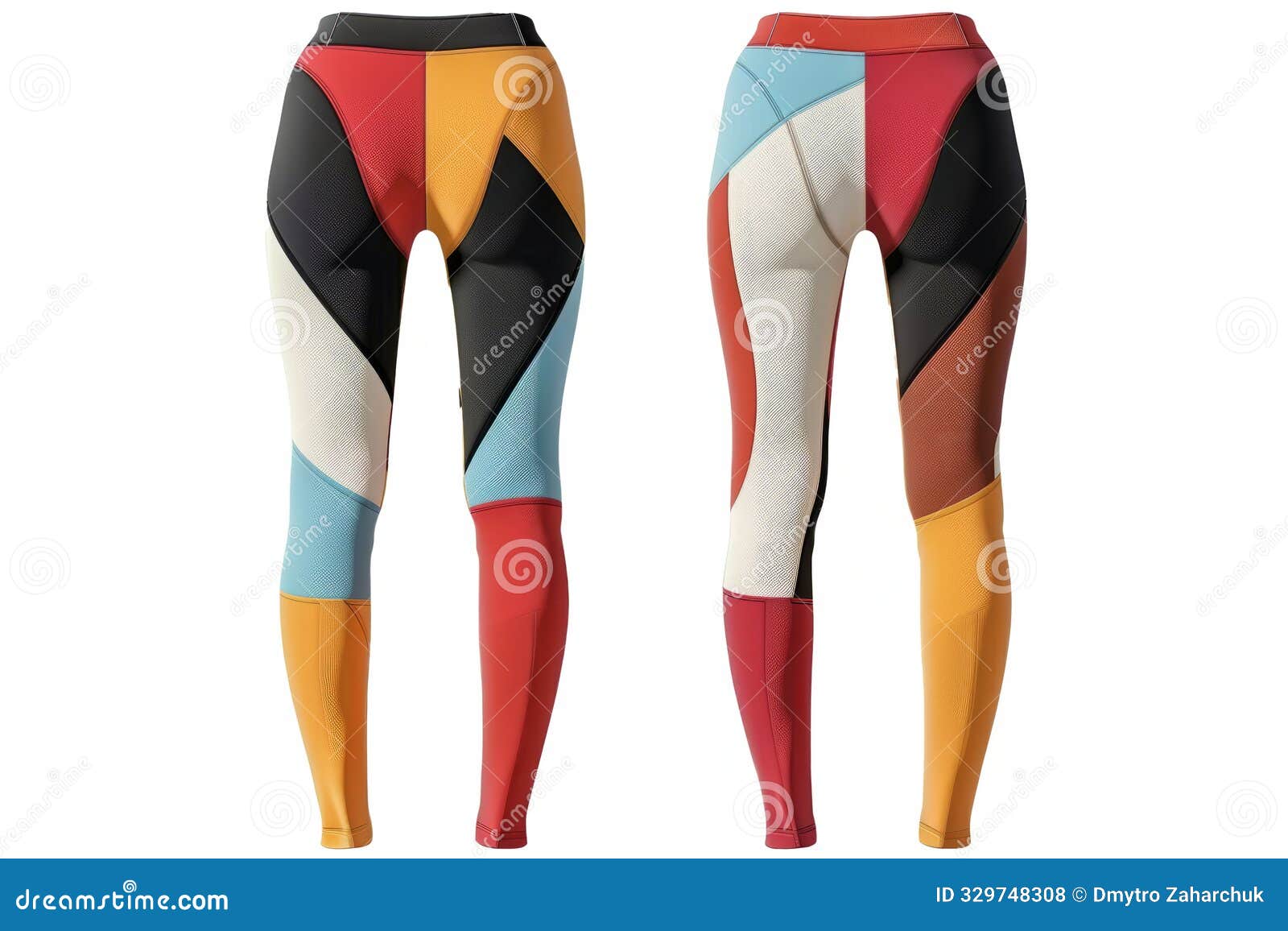 Clothing Mockup, Front and Back View of Stylish Leggings Stock Photo ...