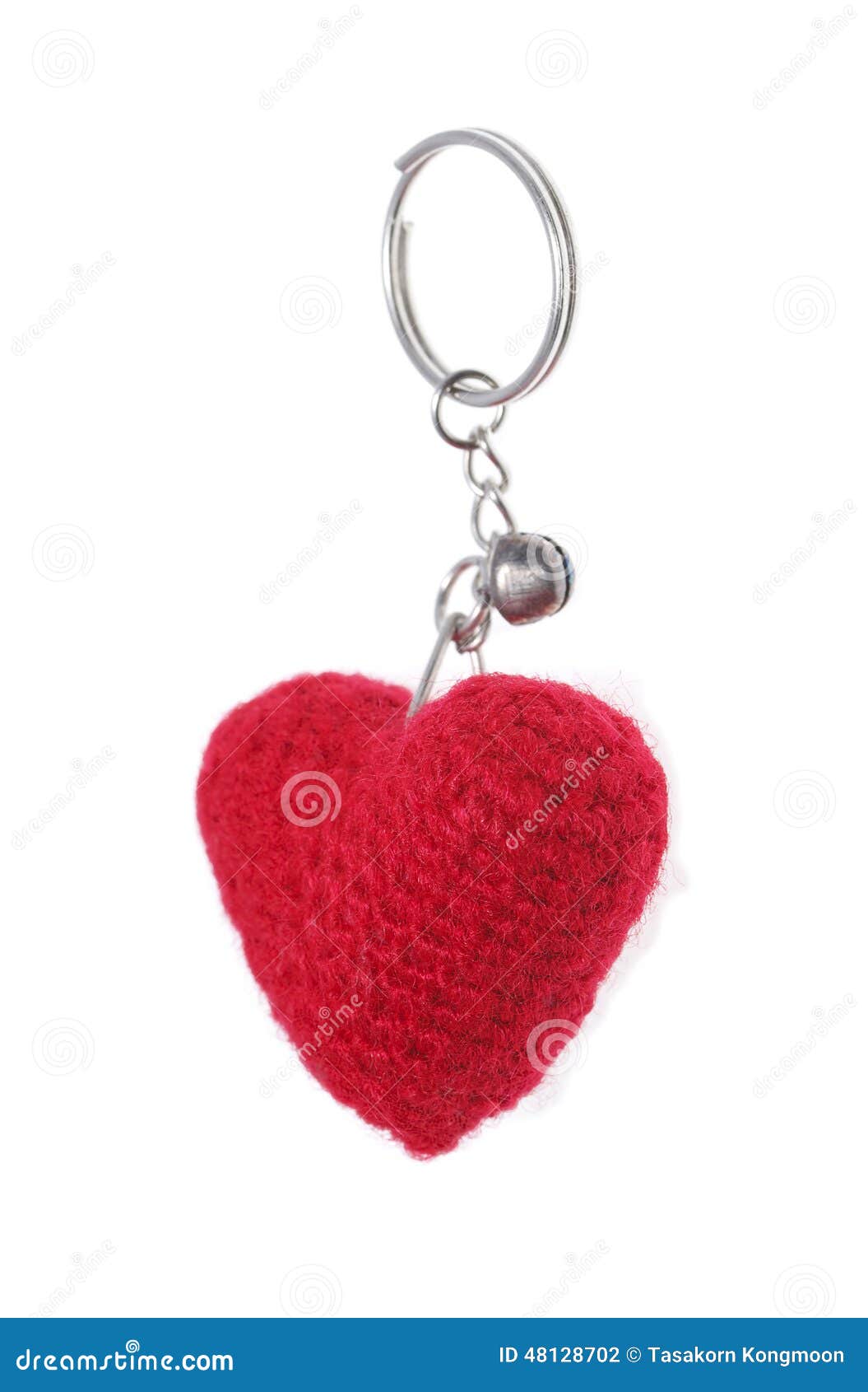 Clothing Red Heart Key Chain Isolated on White Stock Photo - Image of ...