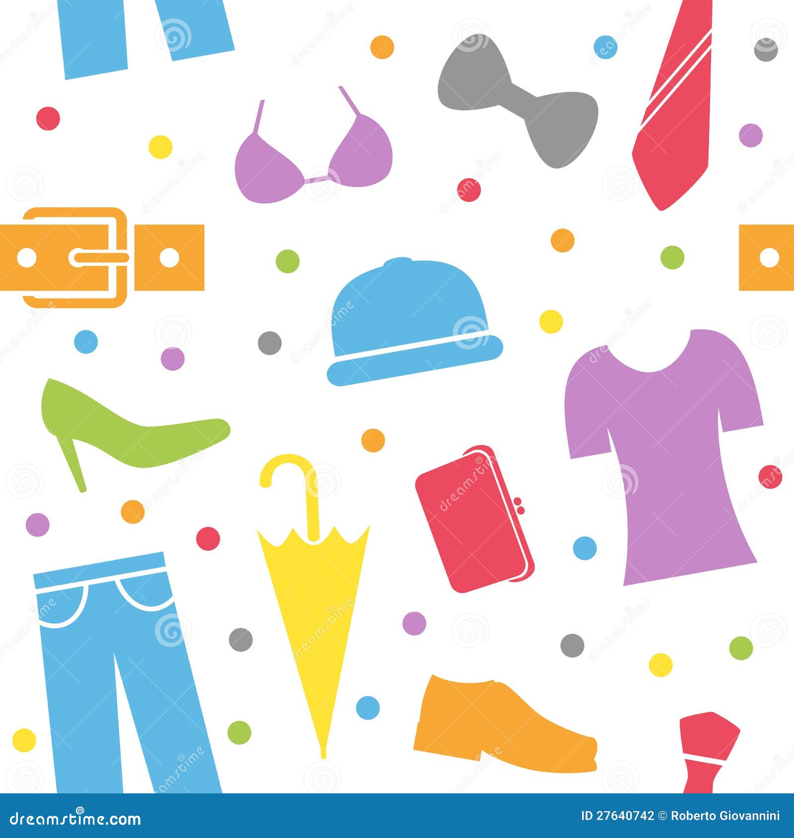 Clothing Seamless Pattern stock vector. Illustration of icon - 27640742