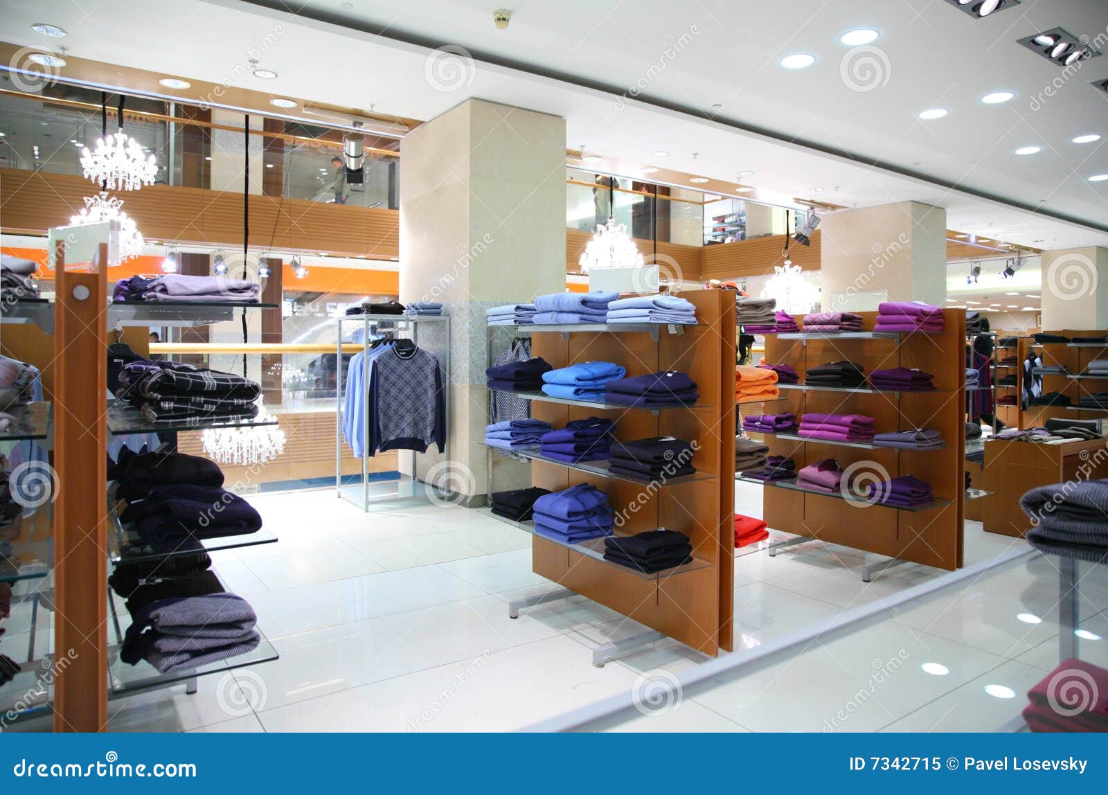 Clothing on Shelfs in Store Stock Image - Image of merchandise ...