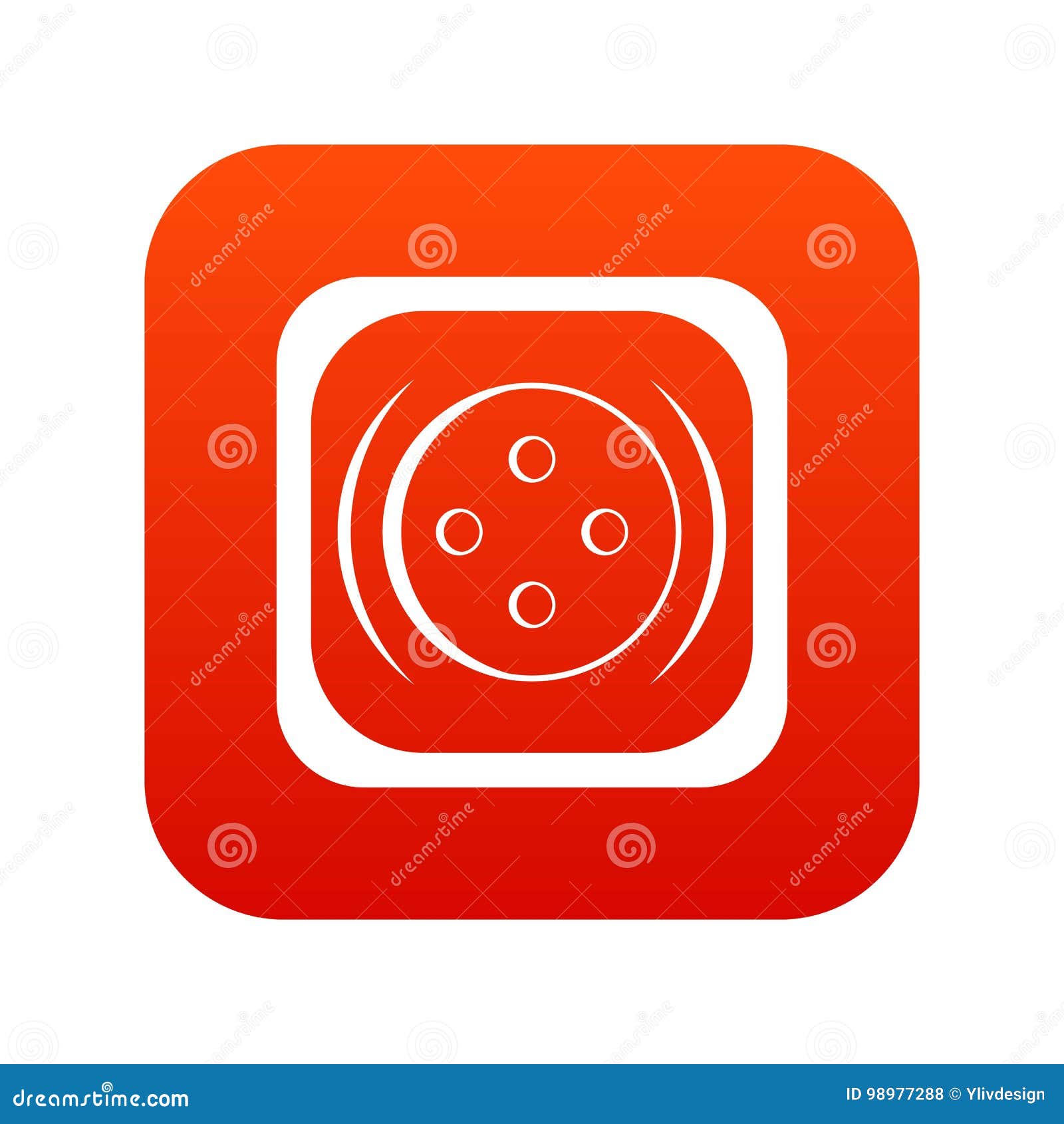 Clothing Square Button Icon Digital Red Stock Vector - Illustration of ...