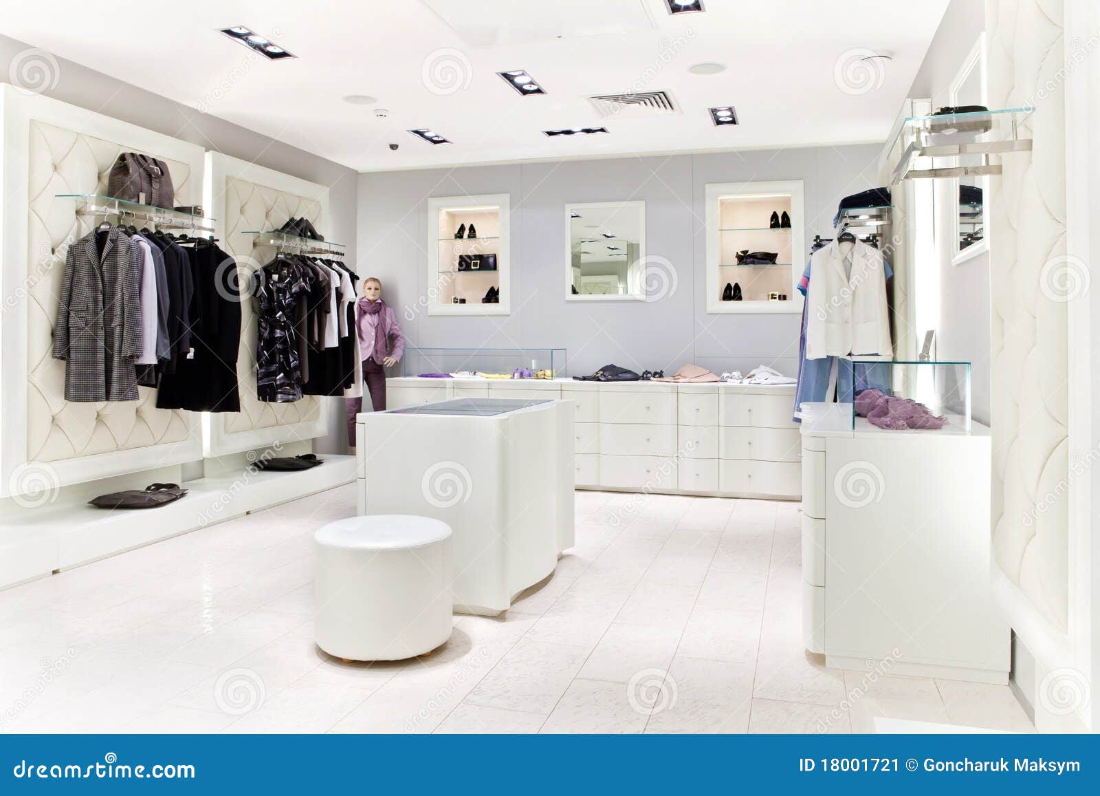 Clothing store interior stock image. Image of chair, floor - 18001721