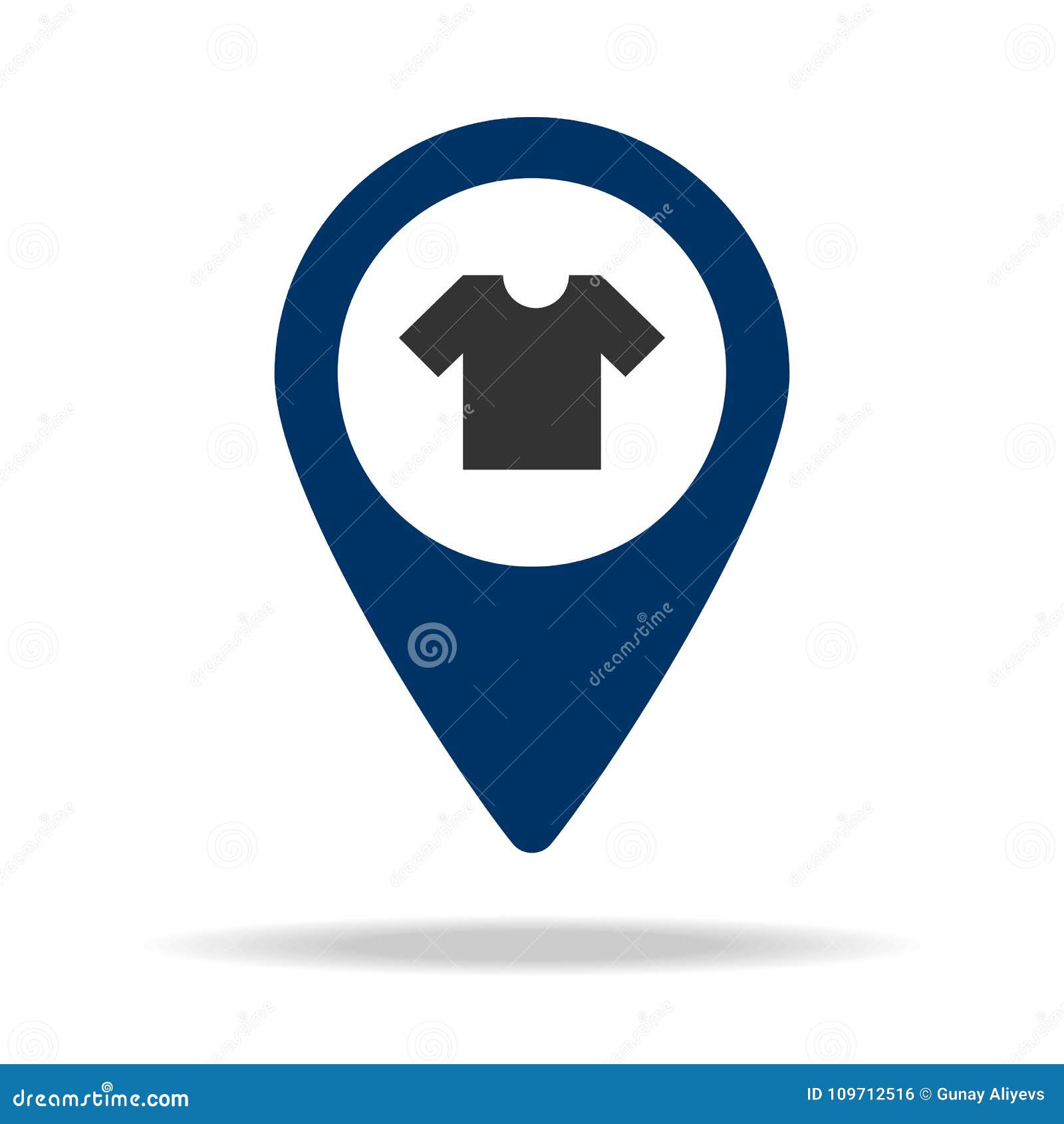 Clothing Store Location in Blue Map Pin Icon. Element of Map Point for ...