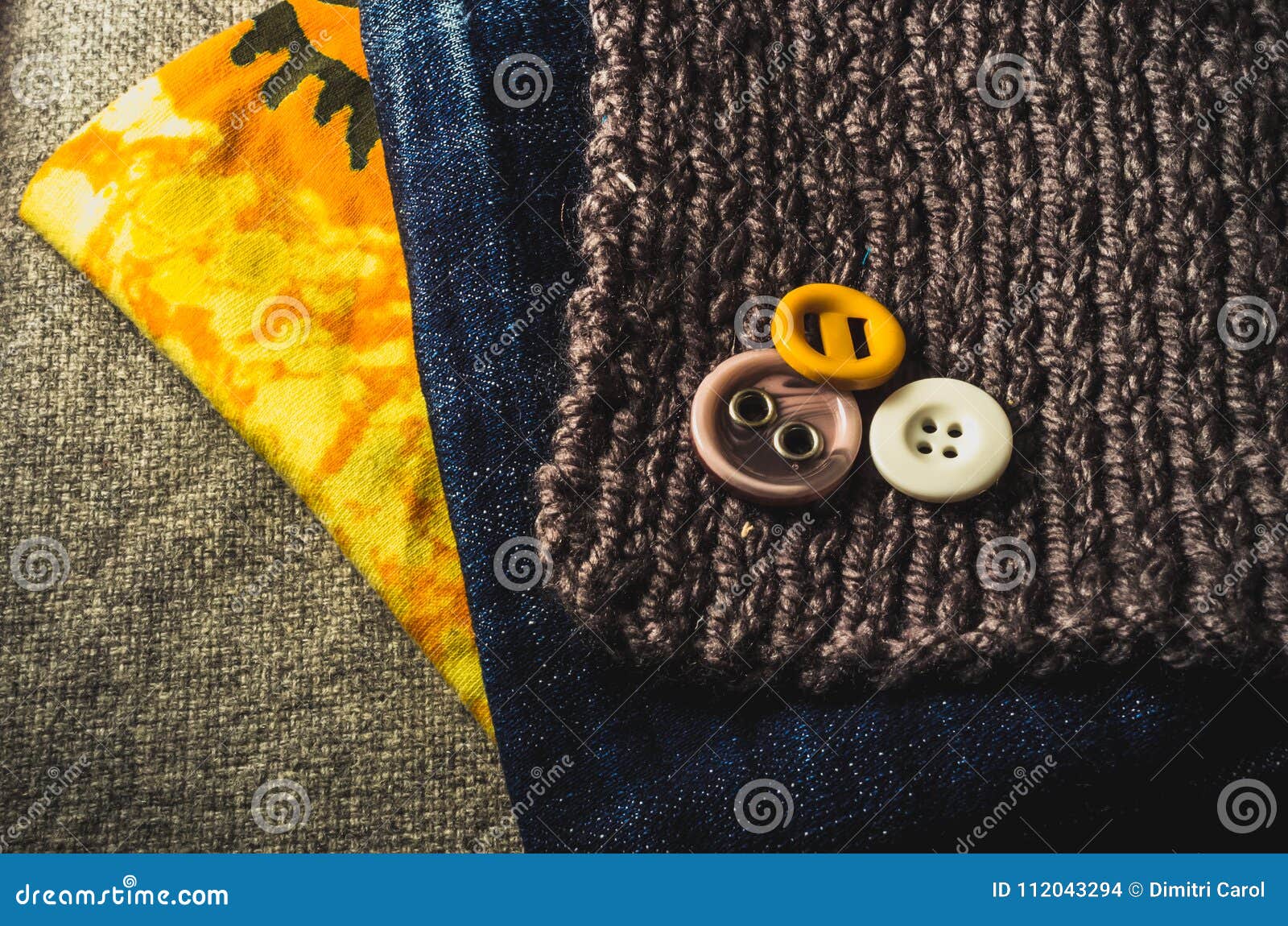 Clothing and Textiles Patterns with Three Buttons Stock Photo - Image ...