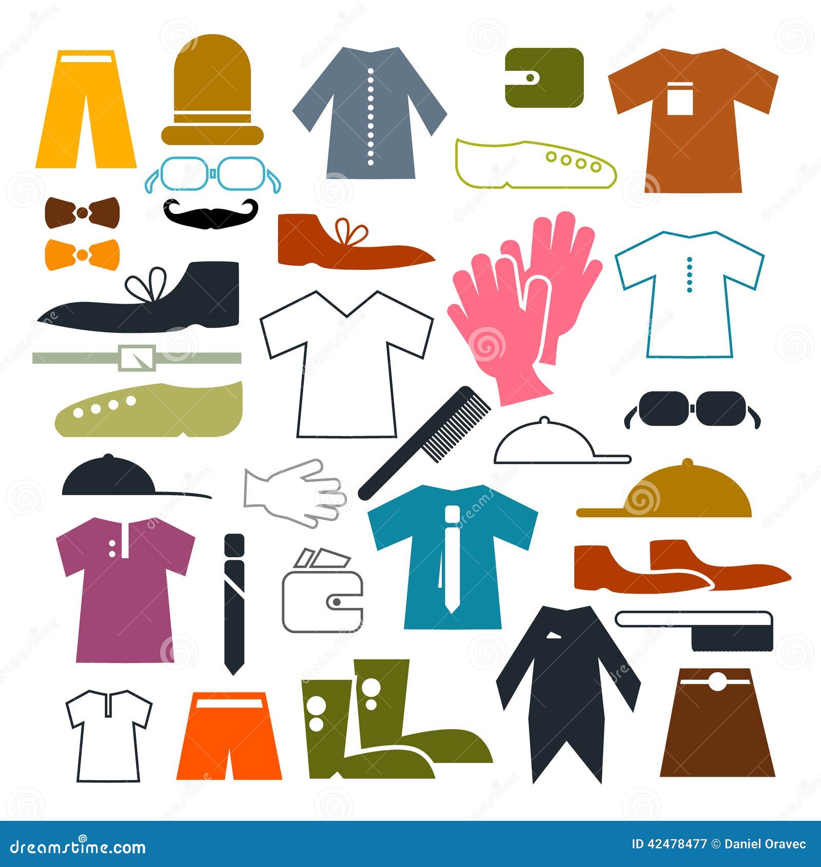Clothing Vector Icons Set stock vector. Illustration of jacket - 42478477