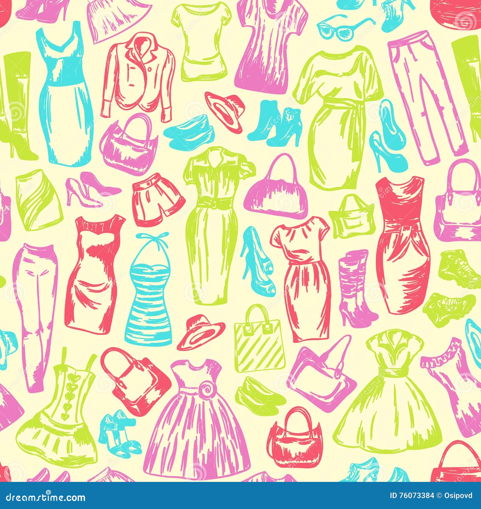 Clothing for Women is Seamless Pattern Stock Vector - Illustration of ...