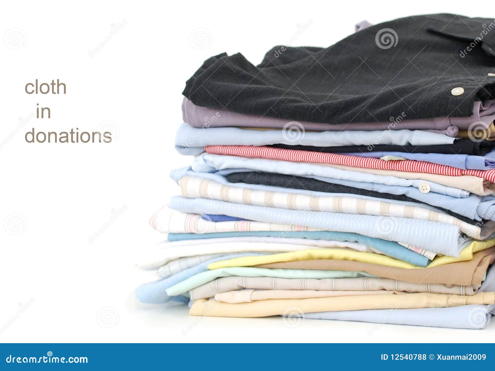 Cloths at donation stock photo. Image of isolated, stacking - 12540788