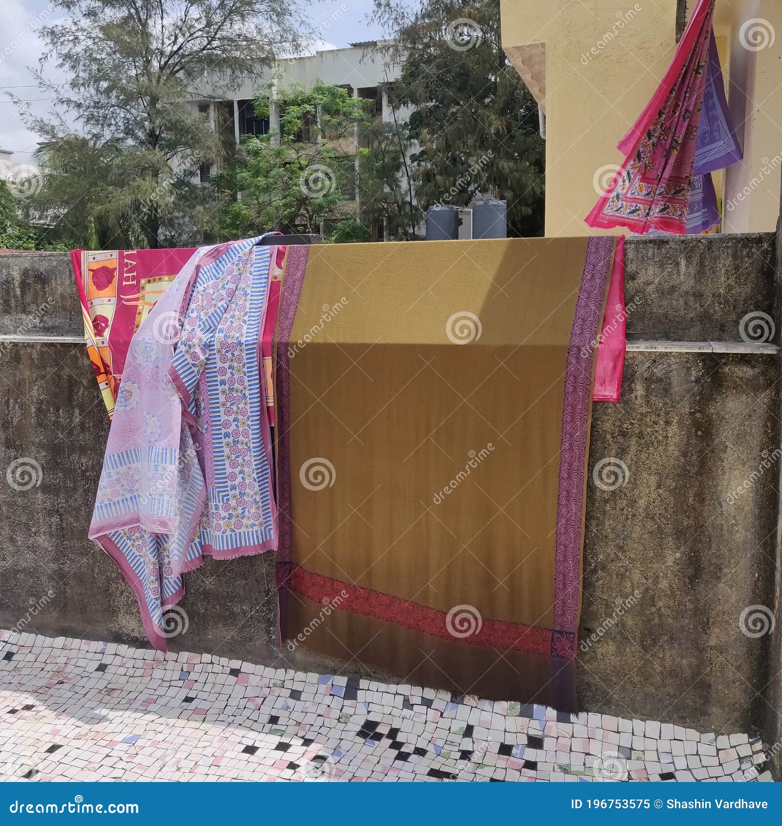 Cloths Getting Dry in the Heat of the Sun Stock Image - Image of heat ...