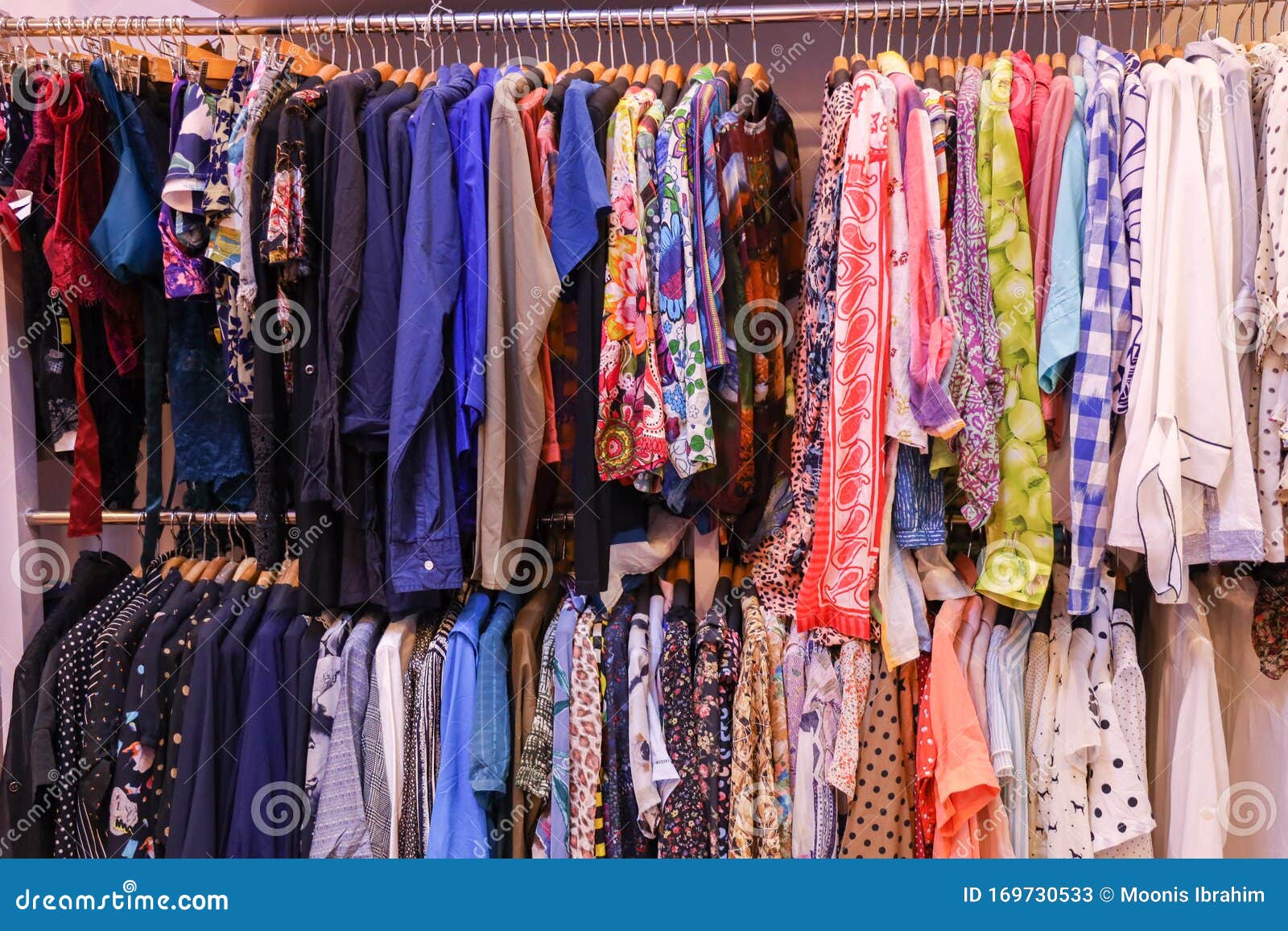 Cloths on Store on Sales with Stock Image - Image of fair, supermarket ...