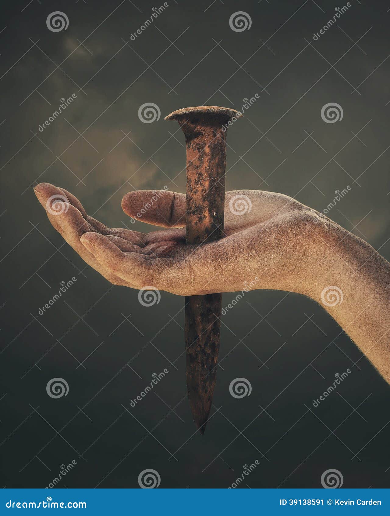 Clou par la main. image stock. Image du justice, crucifiez - 39138591