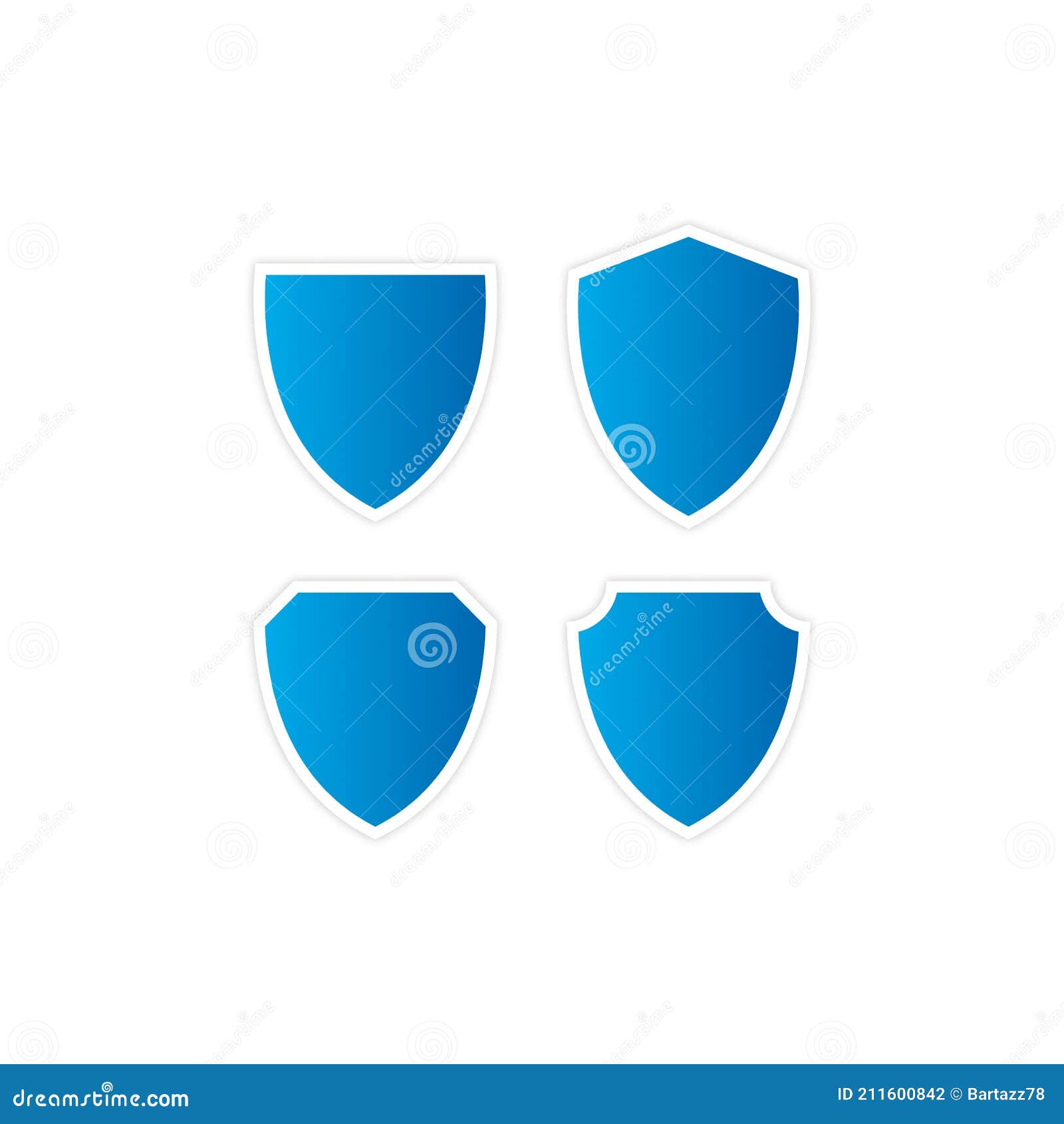 Blue Gradient Filled Secure Digital Shield Vector Logo with White ...