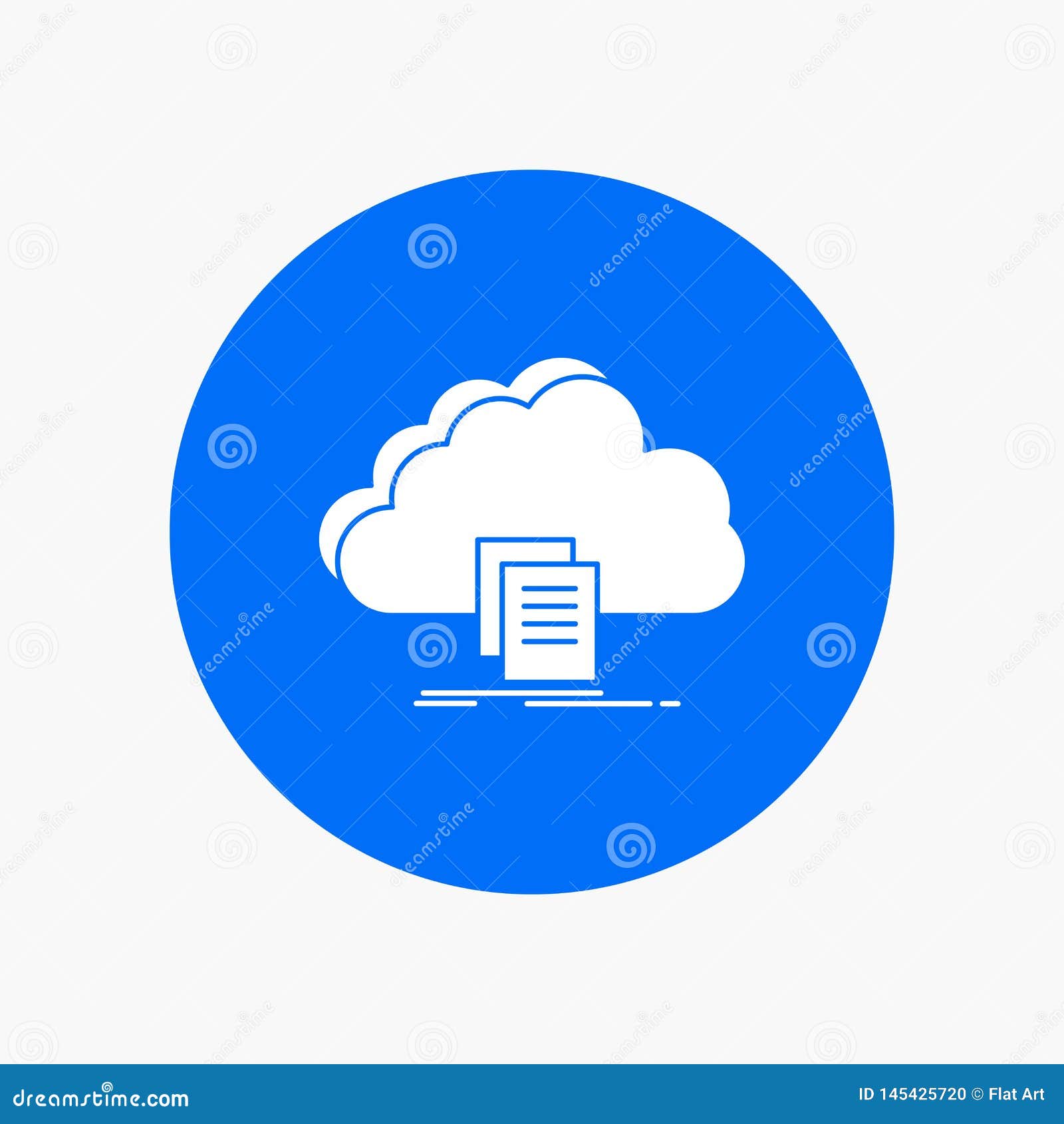 Cloud, Access, Document, File, Download White Glyph Icon in Circle ...