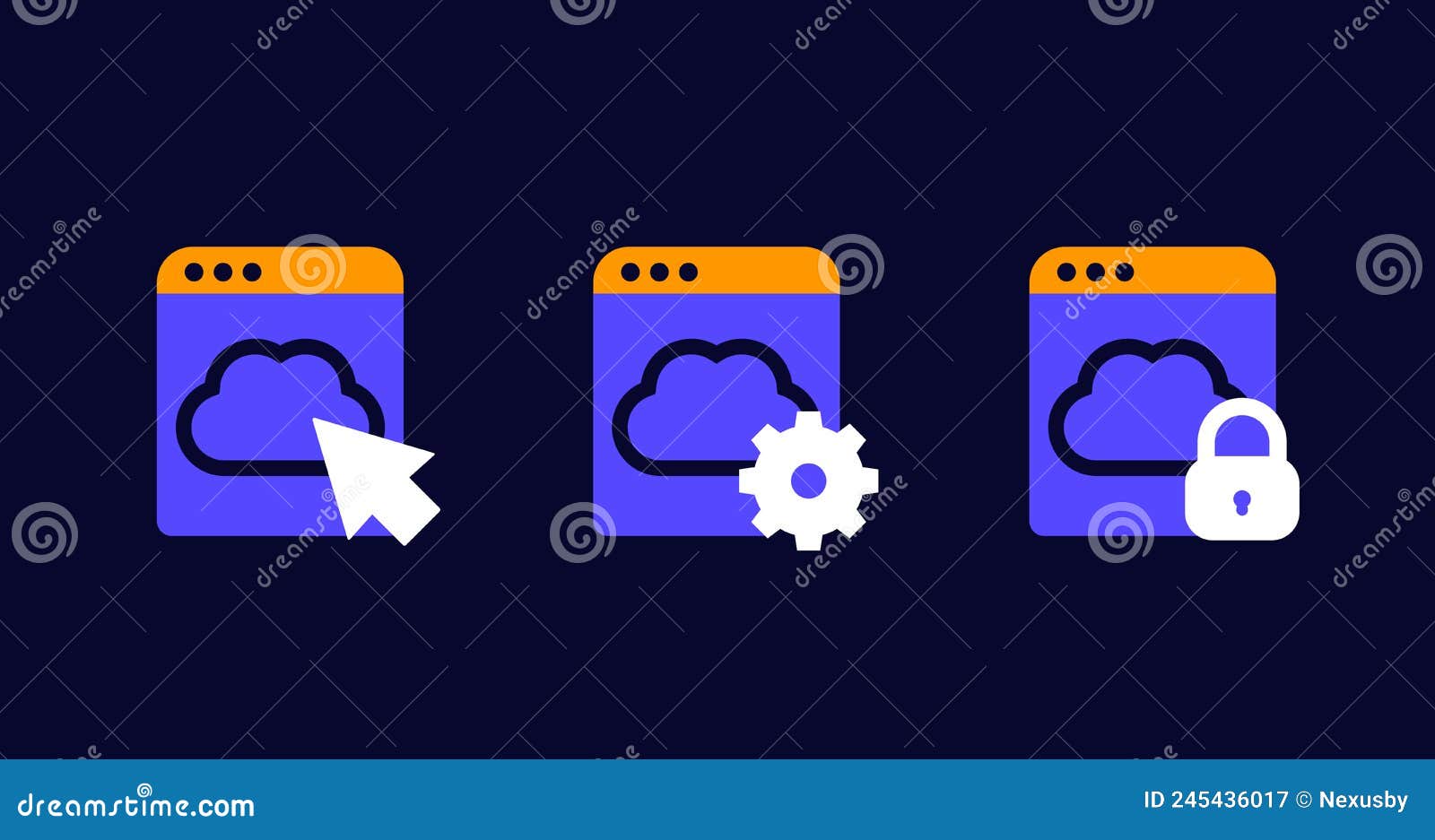 Cloud Access Icons for Web, Vector Stock Vector - Illustration of ...