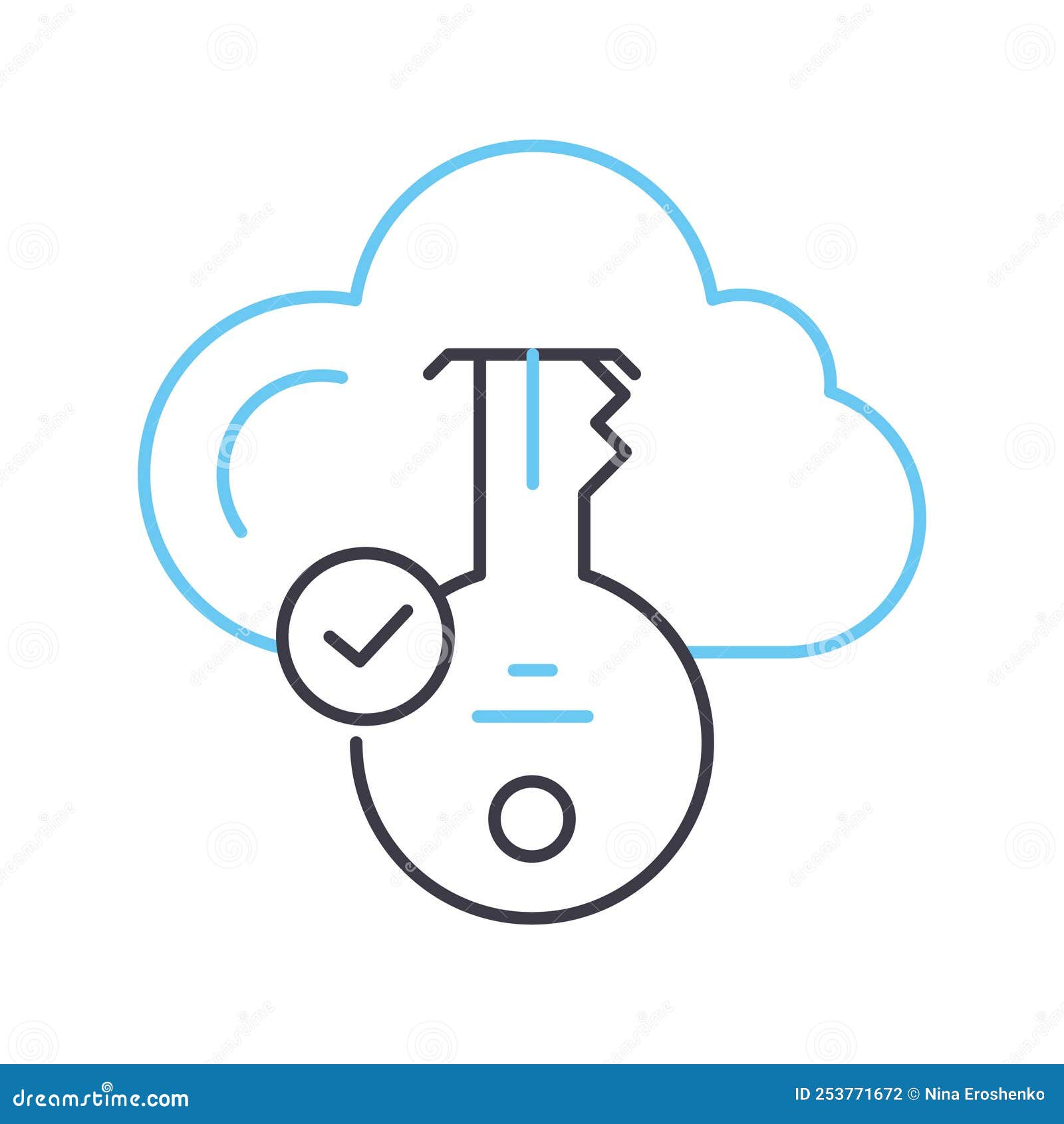 Cloud Access Line Icon, Outline Symbol, Vector Illustration, Concept ...