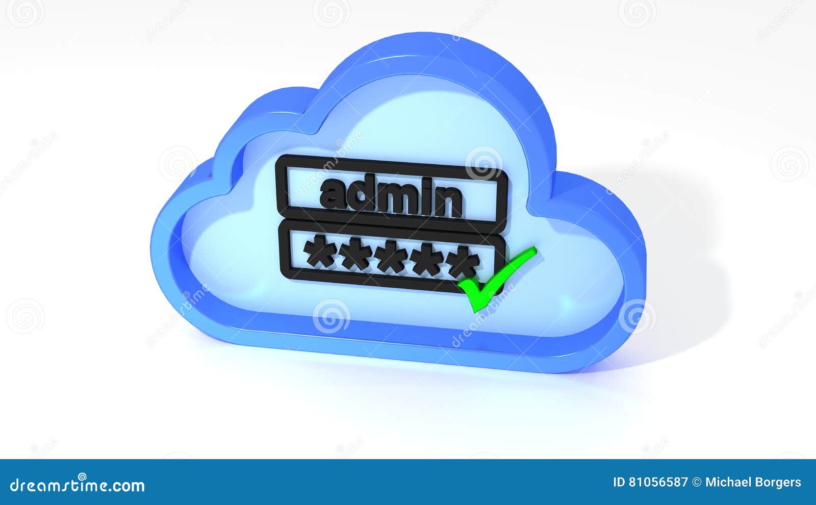 Cloud Admin Security Shield Symbol On White Stock Illustration ...