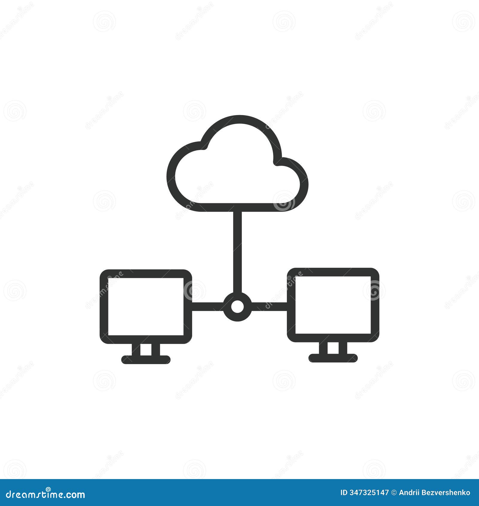 Cloud Administration, Icon in Line Design. Cloud, Administration ...