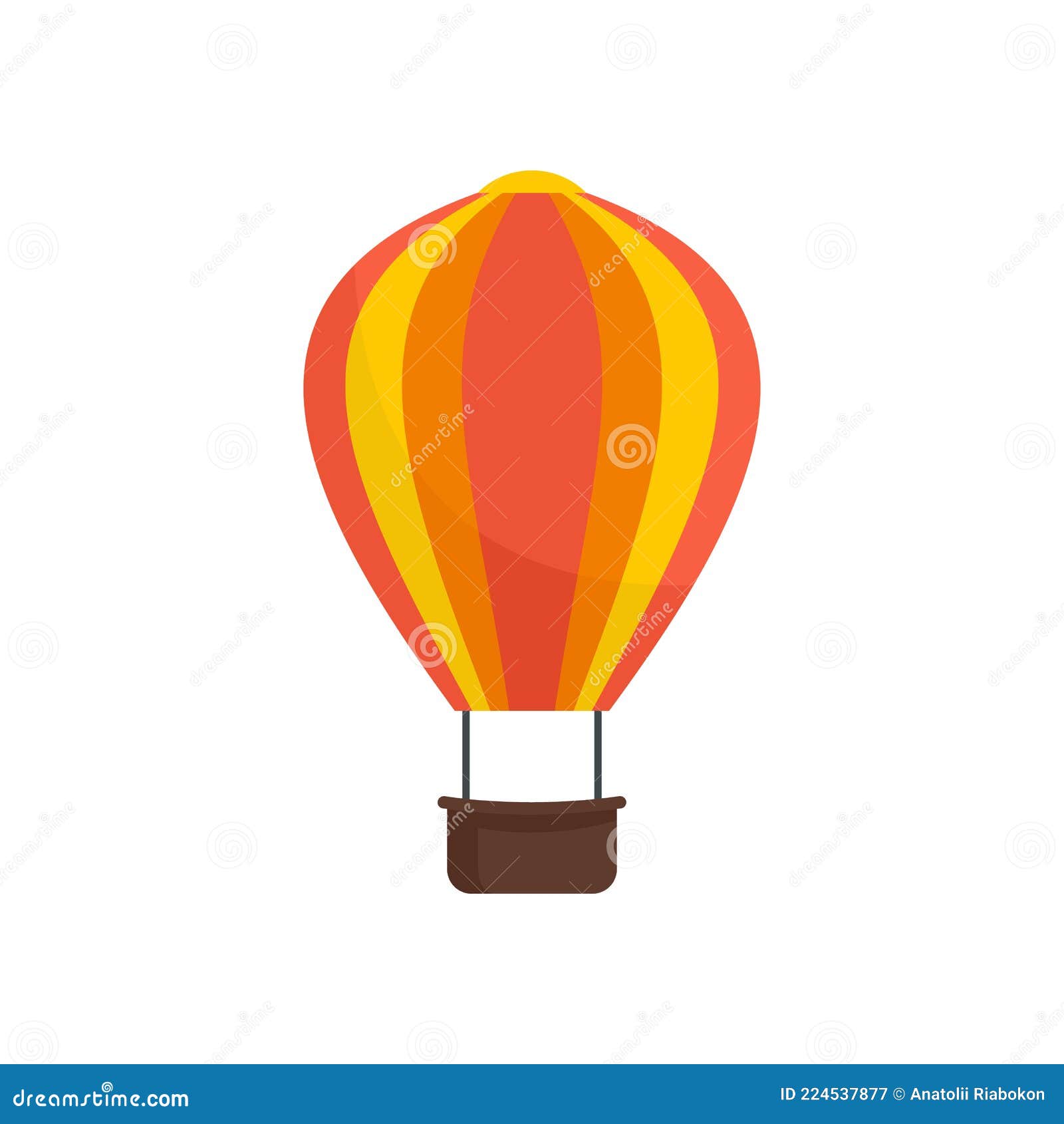 Cloud Air Balloon Icon Flat Isolated Vector Stock Vector - Illustration ...
