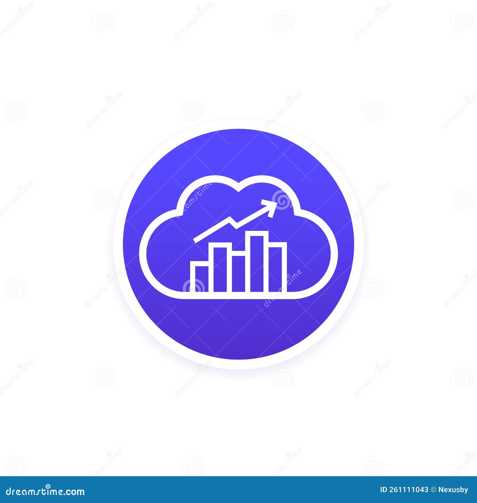 Cloud Analytics Icon with a Graph, Vector Stock Vector - Illustration ...