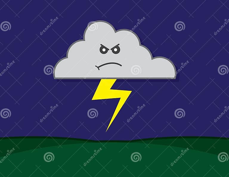 Cloud Angry Lightning stock vector. Illustration of thunderstorm - 37205081