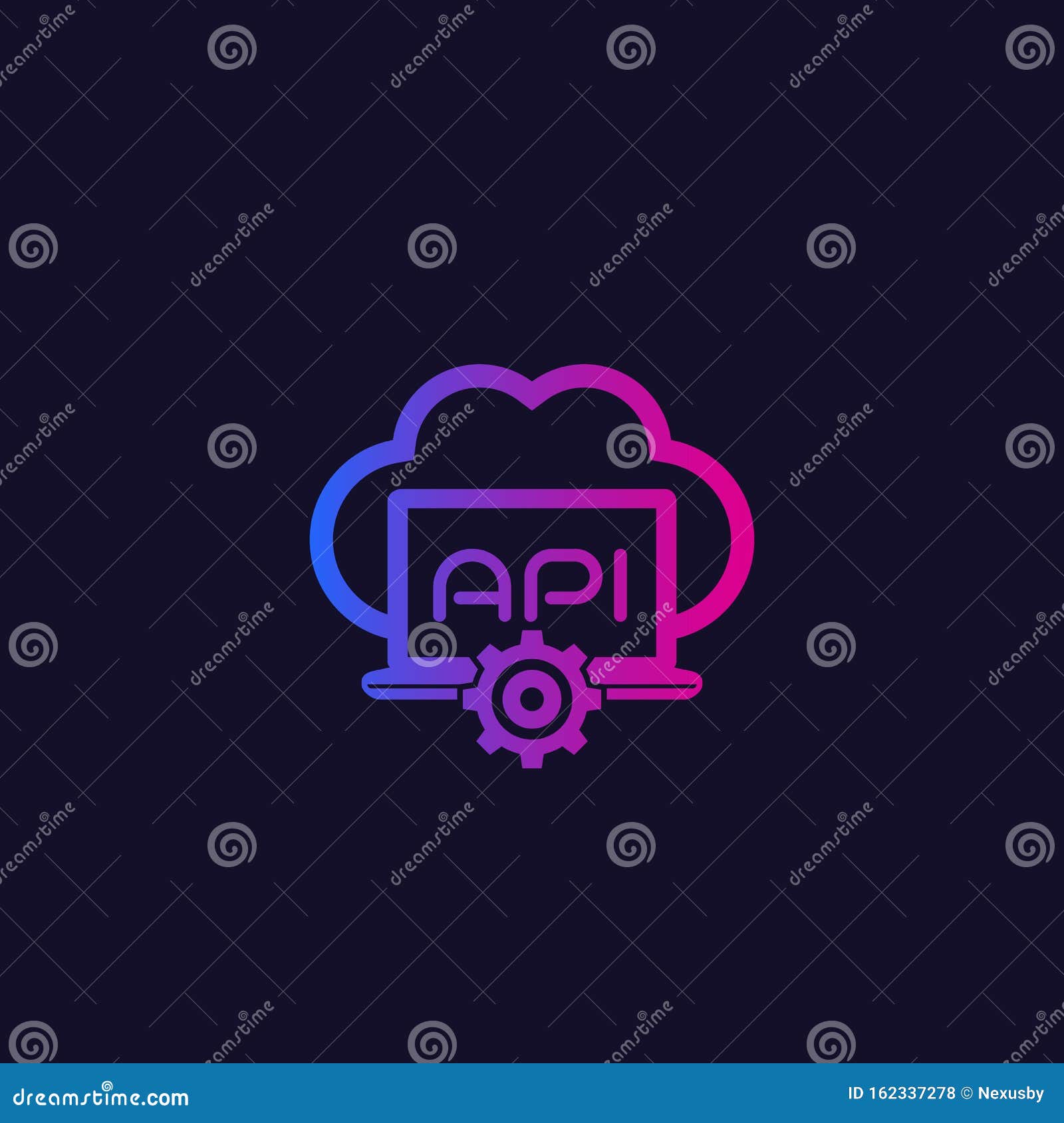 Cloud-API-Symbol vektor abbildung. Illustration von netz - 162337278