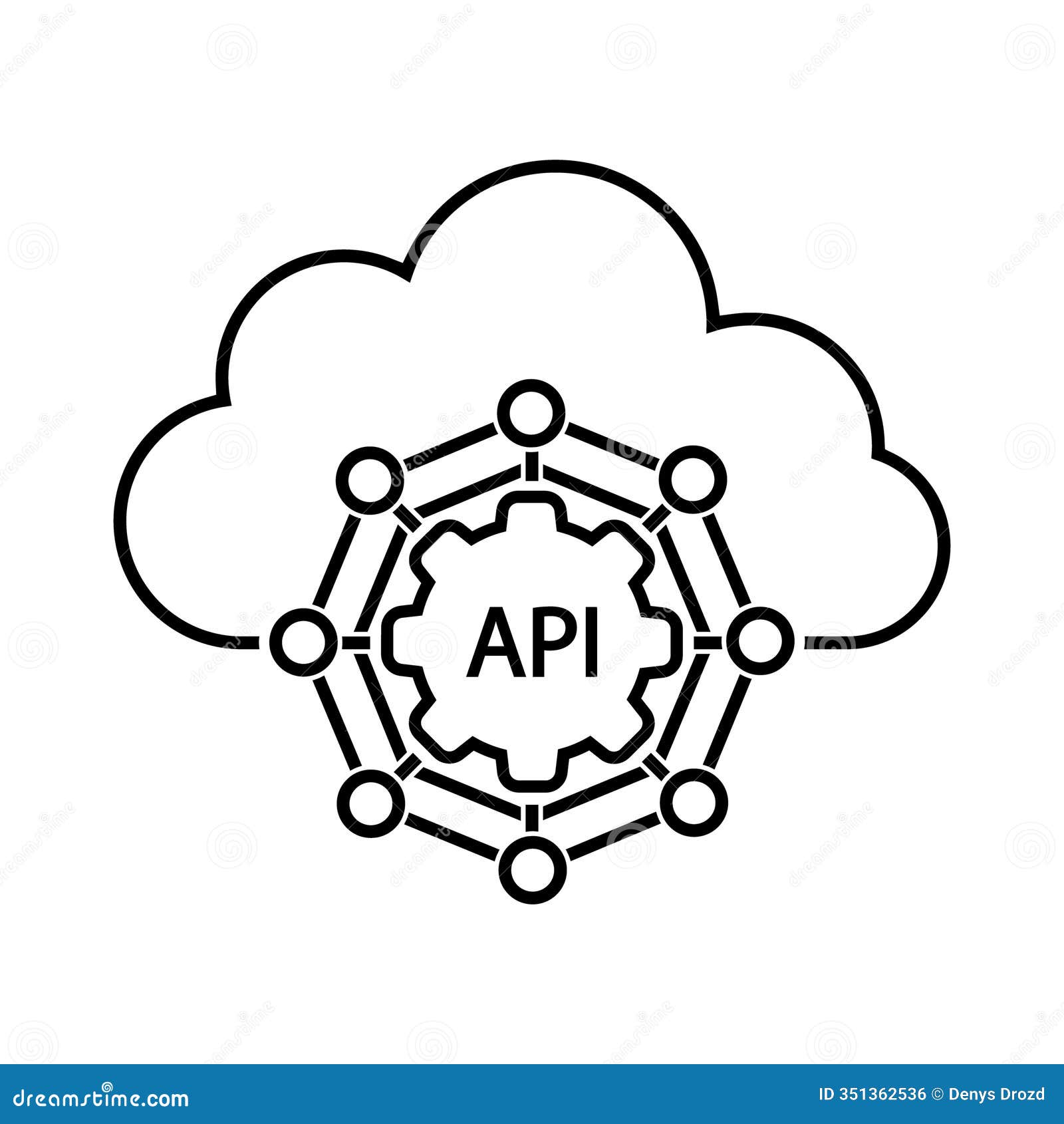 Cloud API Vector Icon. Software Integration Illustration Sign. Application Symbol Stock ...