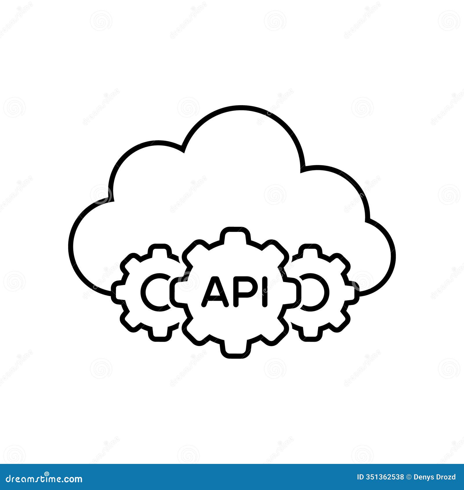 Cloud API Vector Icon. Software Integration Illustration Sign ...