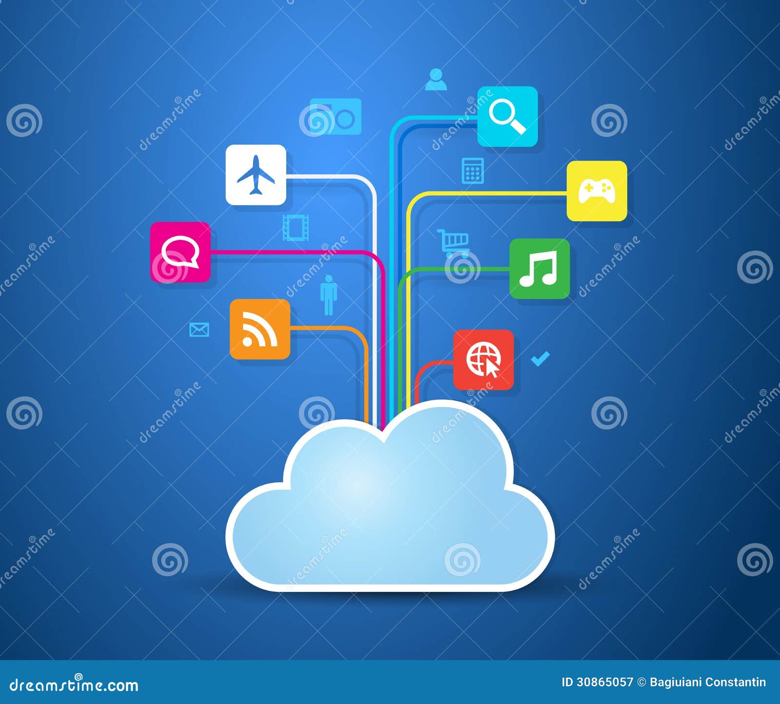 Cloud Apps stock vector. Illustration of telecommunication - 30865057