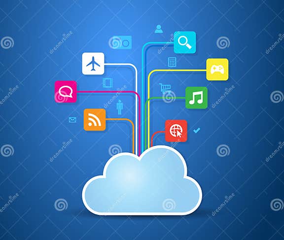 Cloud Apps stock vector. Illustration of telecommunication - 30865057