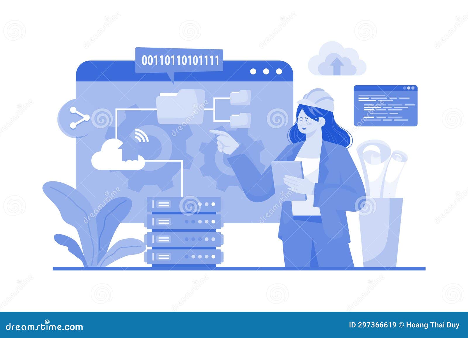 Cloud Architect Illustration Concept on a White Background Stock Vector ...