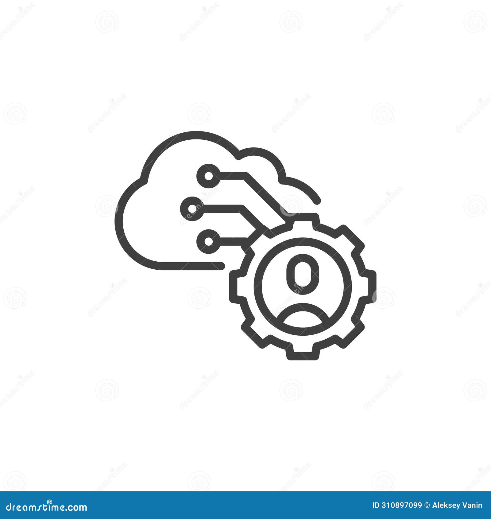 Cloud Architect line icon stock vector. Illustration of thin - 310897099