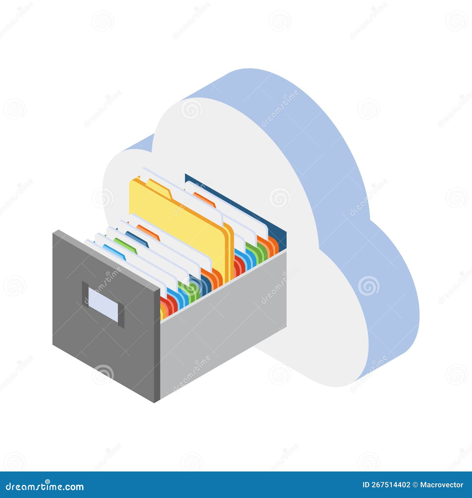Cloud Archive Documents Composition Stock Vector - Illustration of ...
