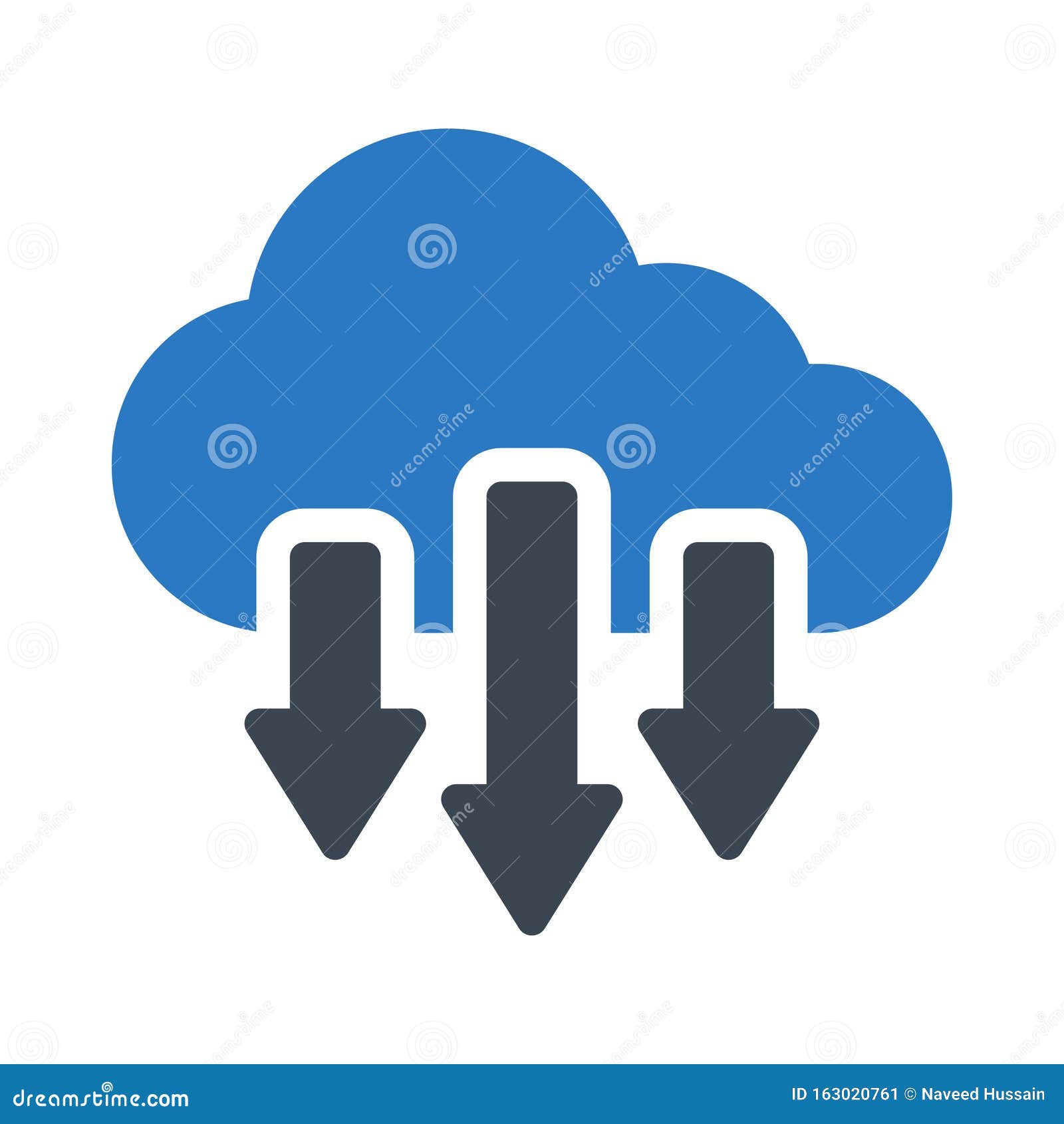 Cloud Arrow Chart Board Chart Setting Glyph Color Icon Stock Vector ...