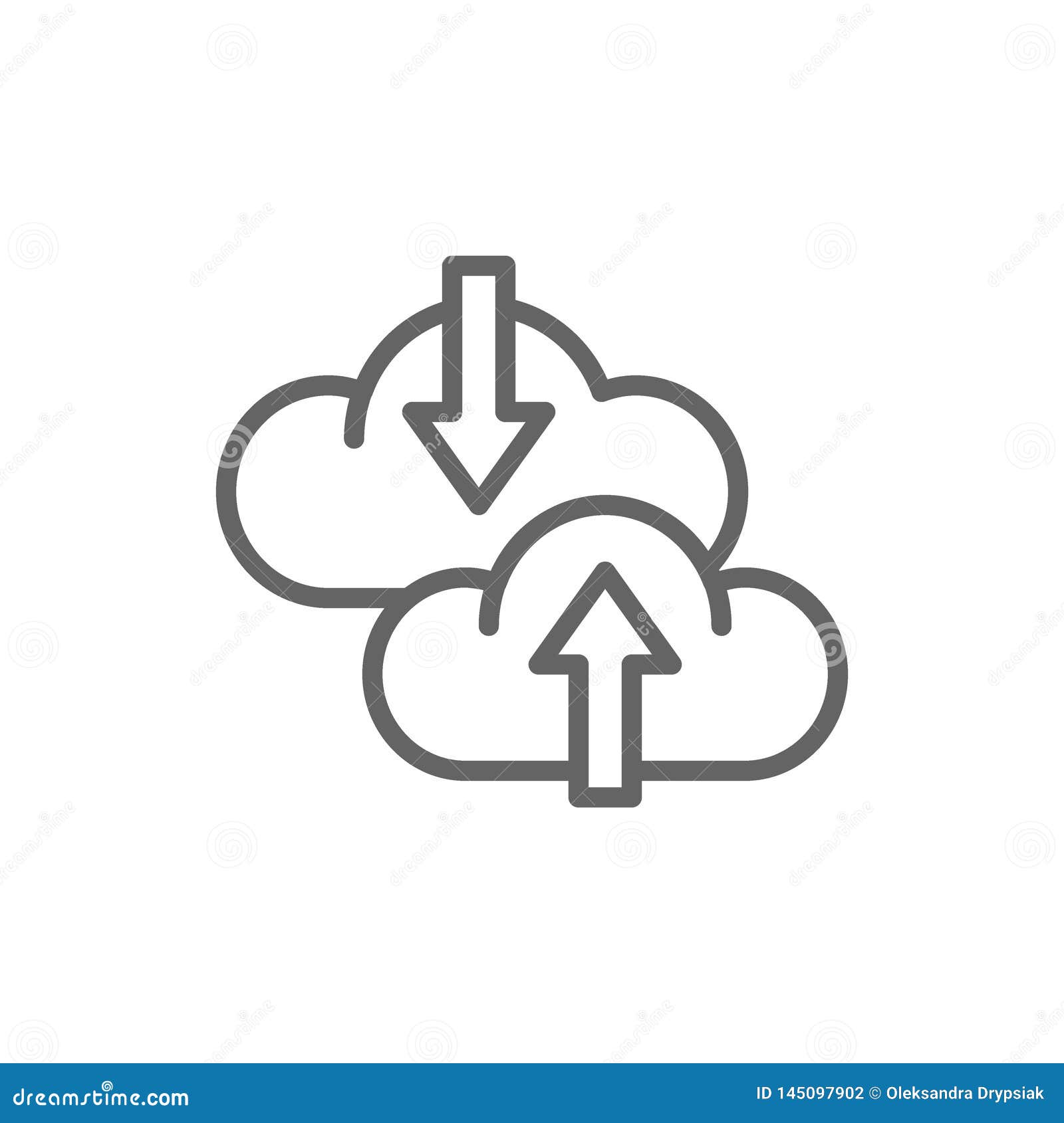 Cloud Arrow, Data Transfer, Download, Loading Line Icon. Stock Vector ...