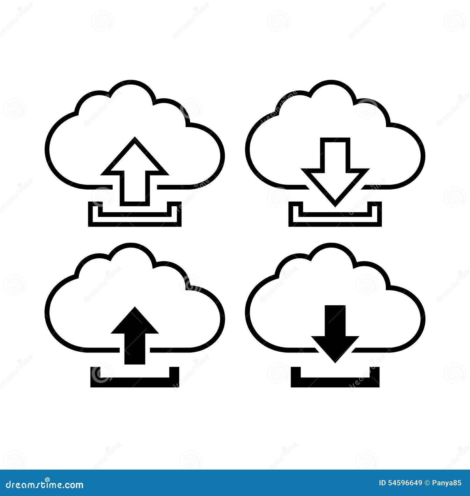 Cloud with arrow icon stock vector. Illustration of shape - 54596649