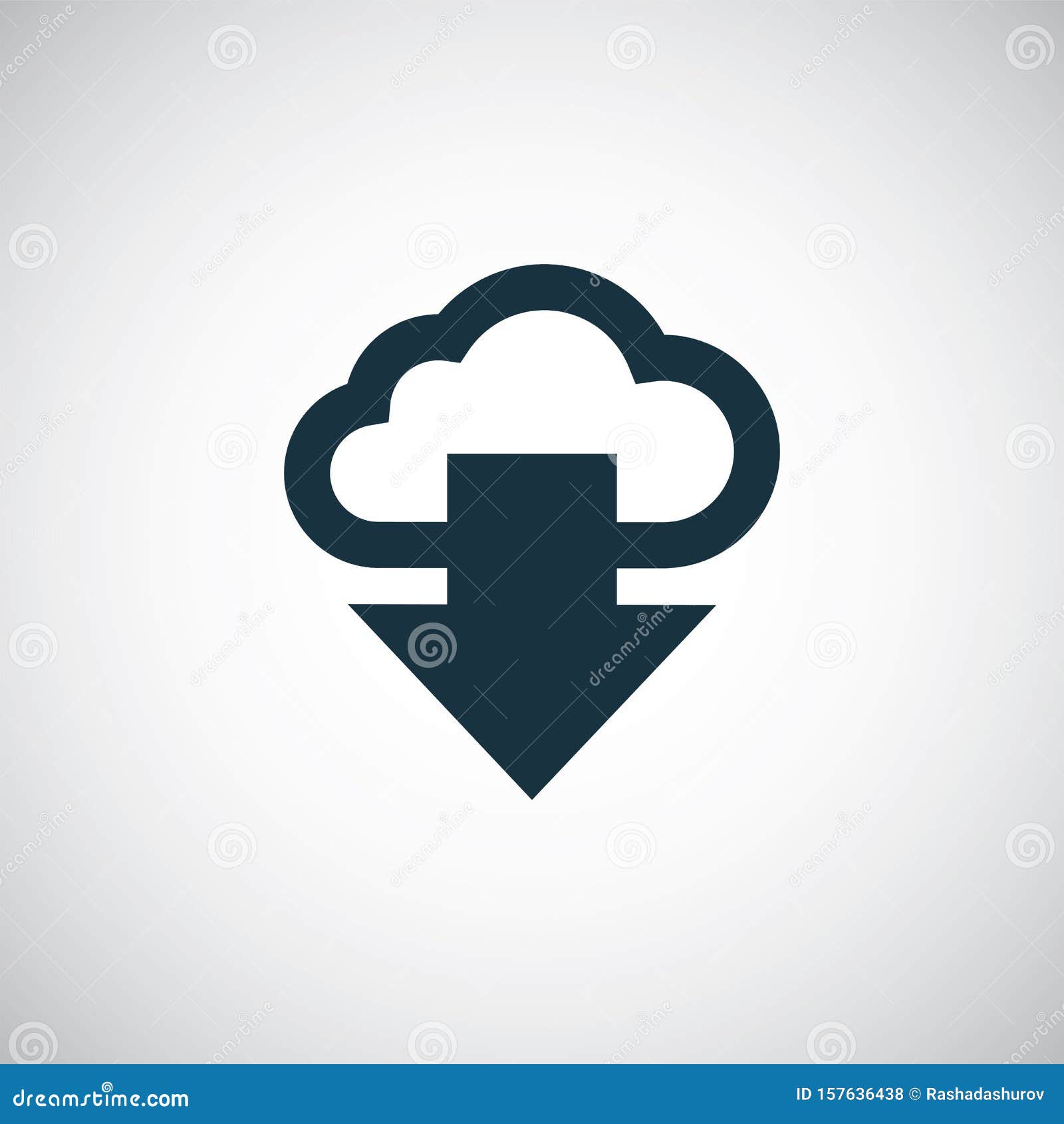 Cloud Arrow Icon Simple Flat Element Stock Vector - Illustration of ...