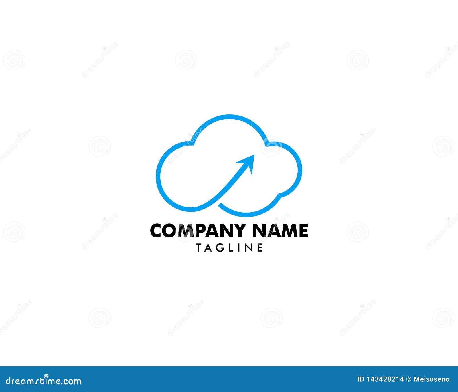 Cloud Arrow Logo stock vector. Illustration of download - 143428214
