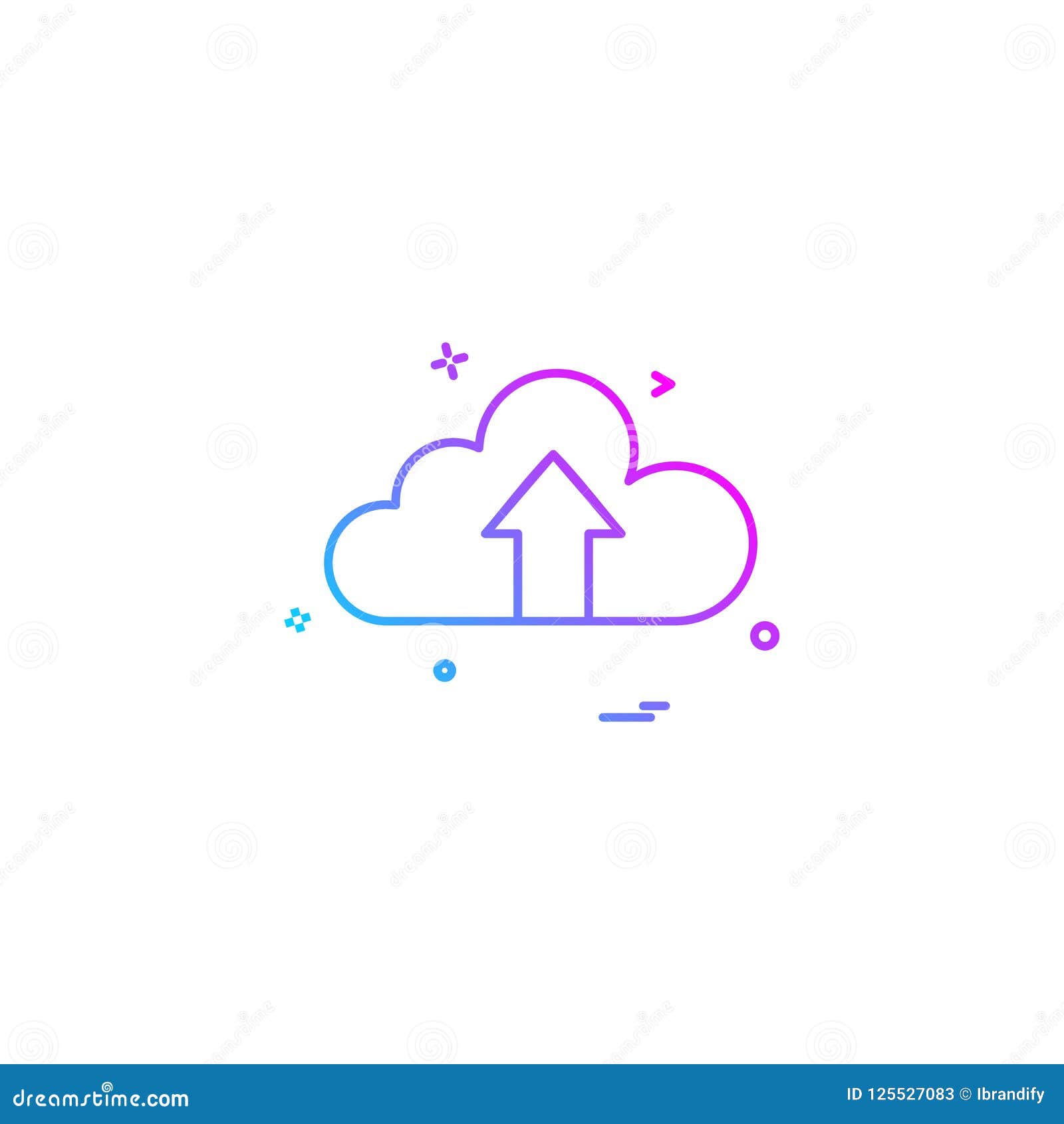 Cloud arrow up icon stock vector. Illustration of concept - 125527083