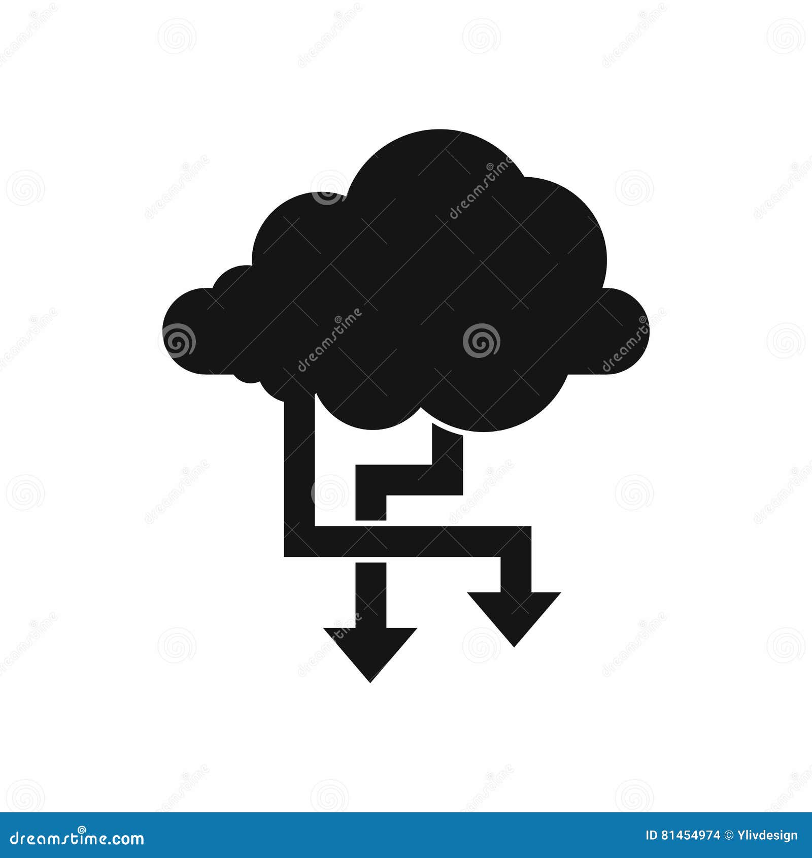 Cloud and Arrows Icon, Simple Style Stock Vector - Illustration of ...