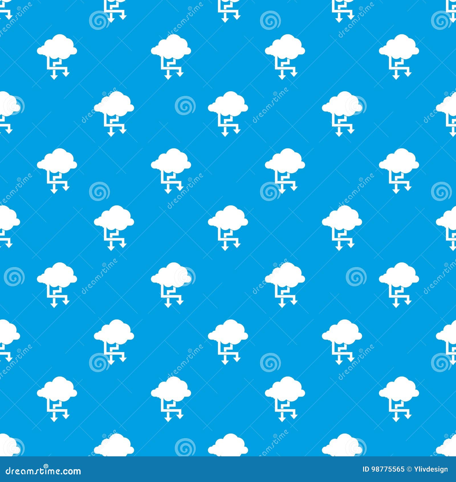 Cloud and Arrows Pattern Seamless Blue Stock Vector - Illustration of ...