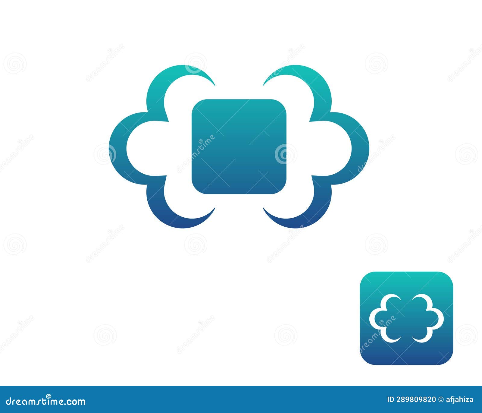 Cloud Square 1 Logo Icon Template Stock Illustration - Illustration of ...