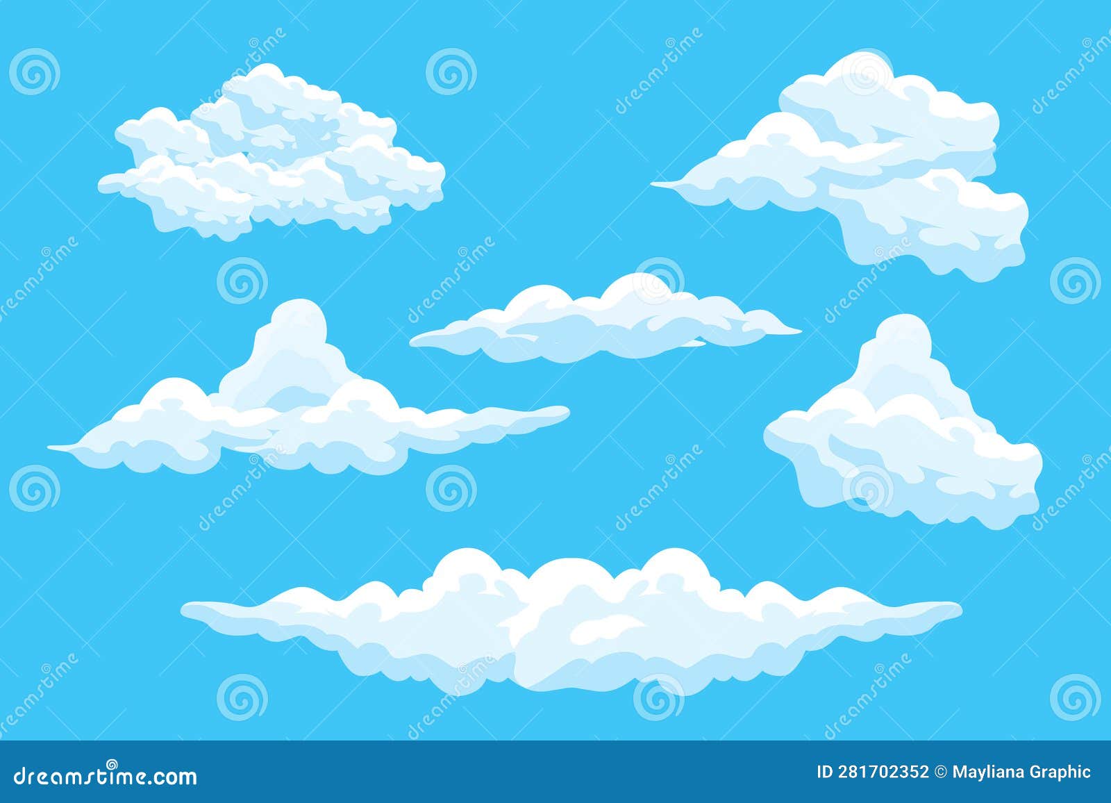 Cloud Background Design, Sky Landscape Illustration, Decoration Vector ...