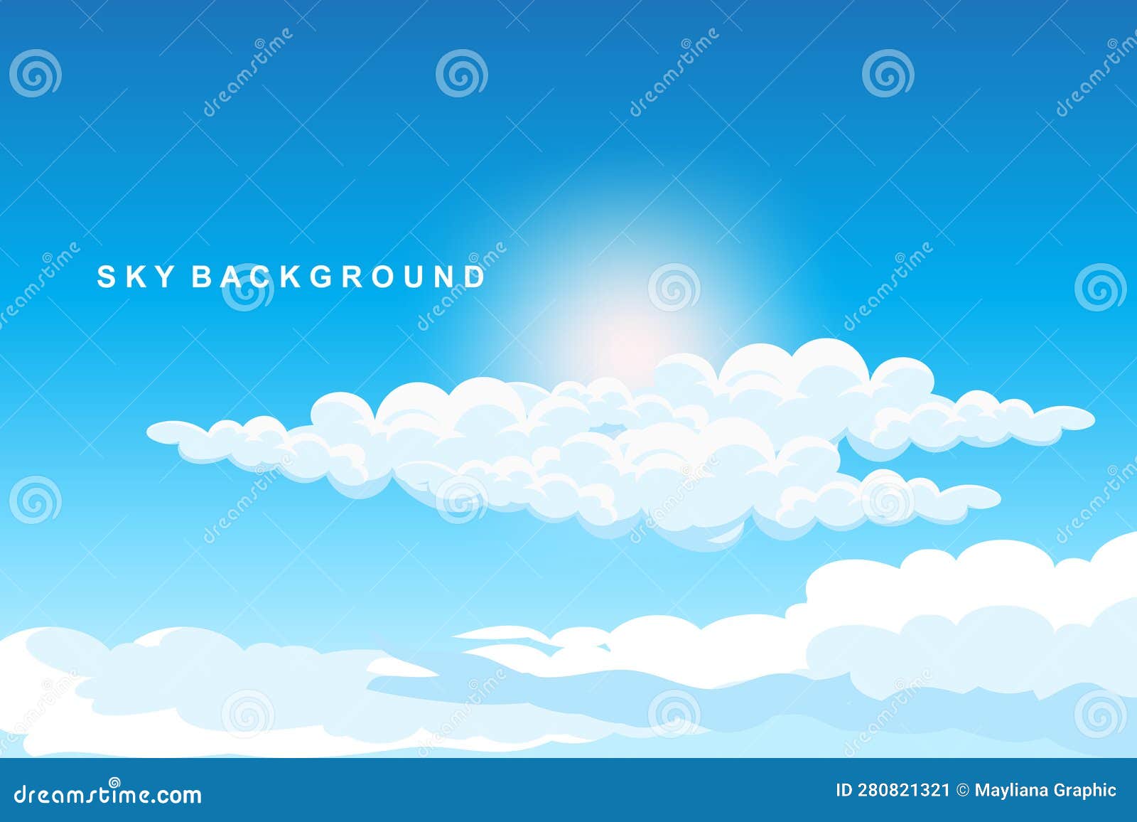 Cloud Background Design, Sky Landscape Illustration, Decoration Vector ...