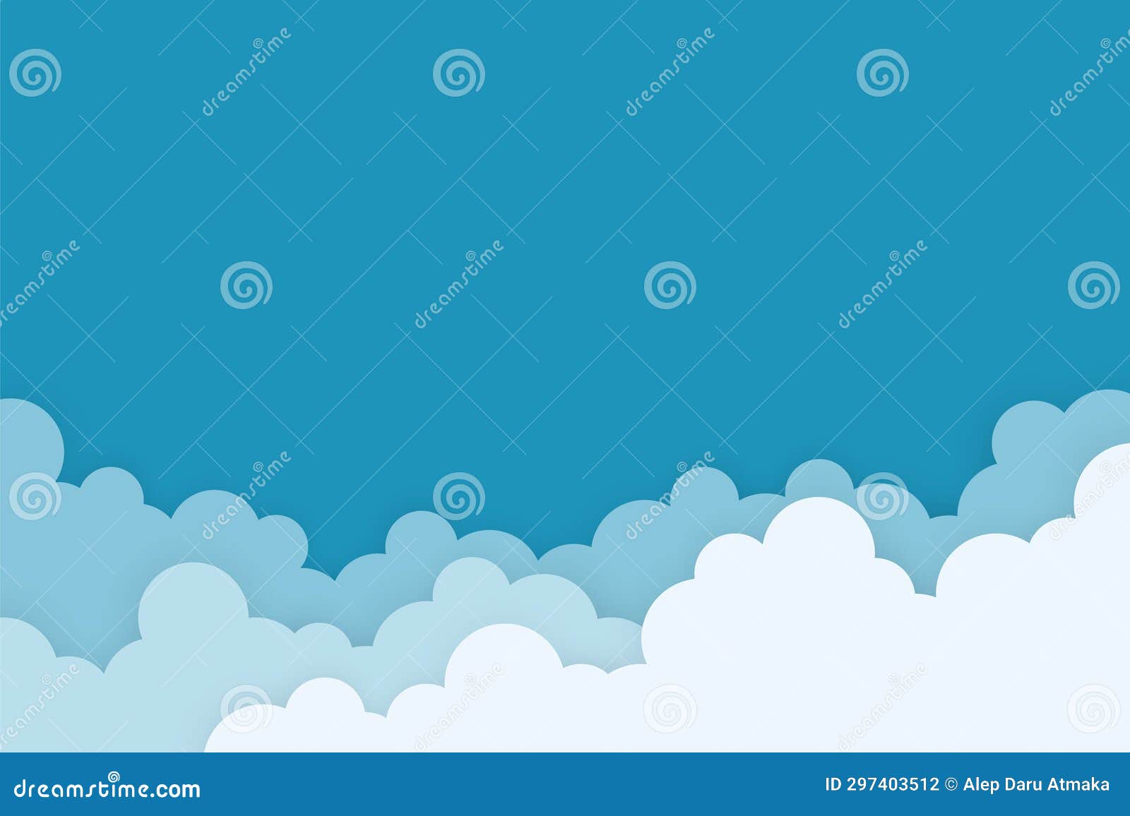 Cloud Background in Paper Cut Style Stock Illustration - Illustration ...